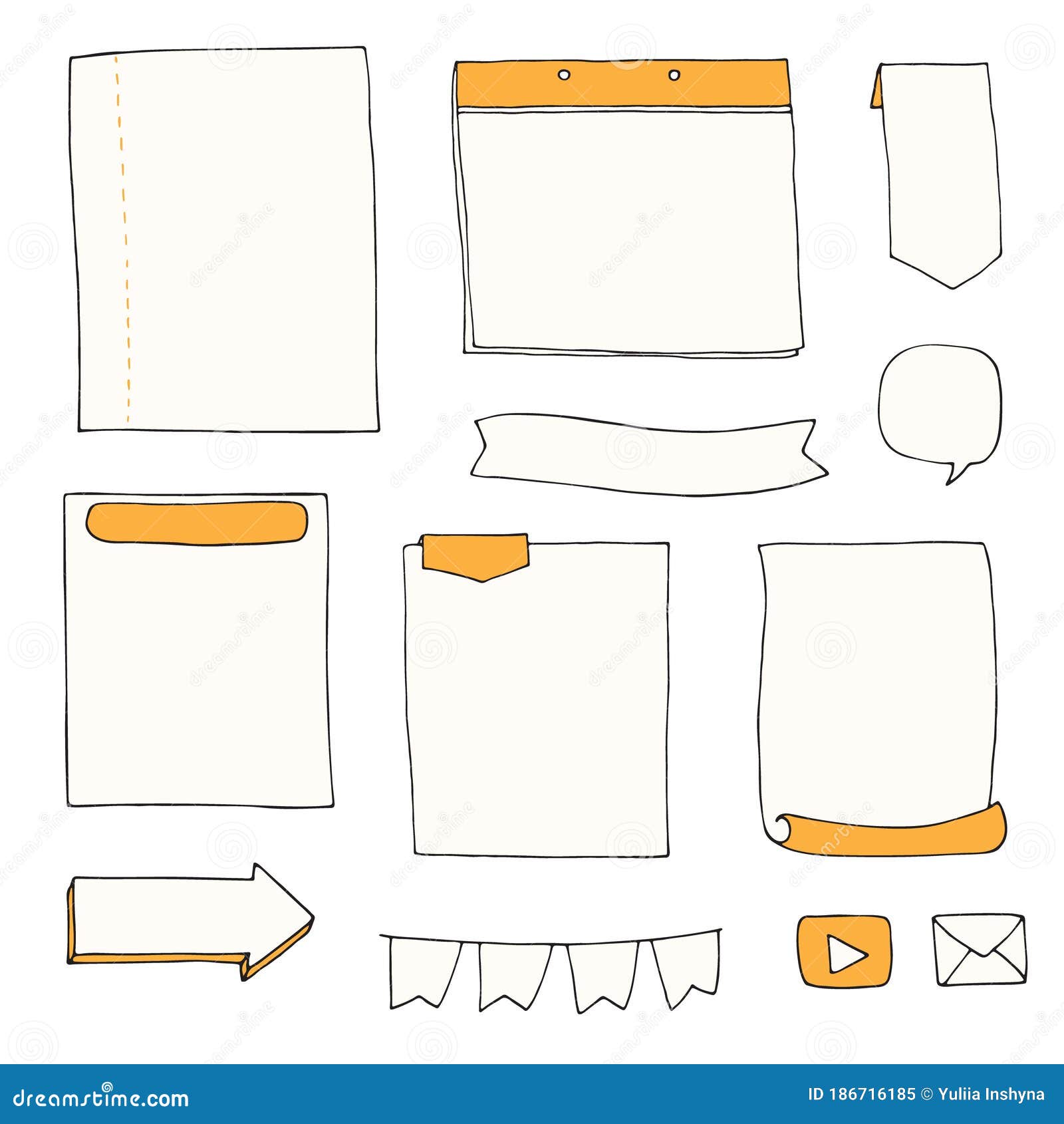 Organization Notes, a Set of Doodle Frames Stock Vector - Illustration ...