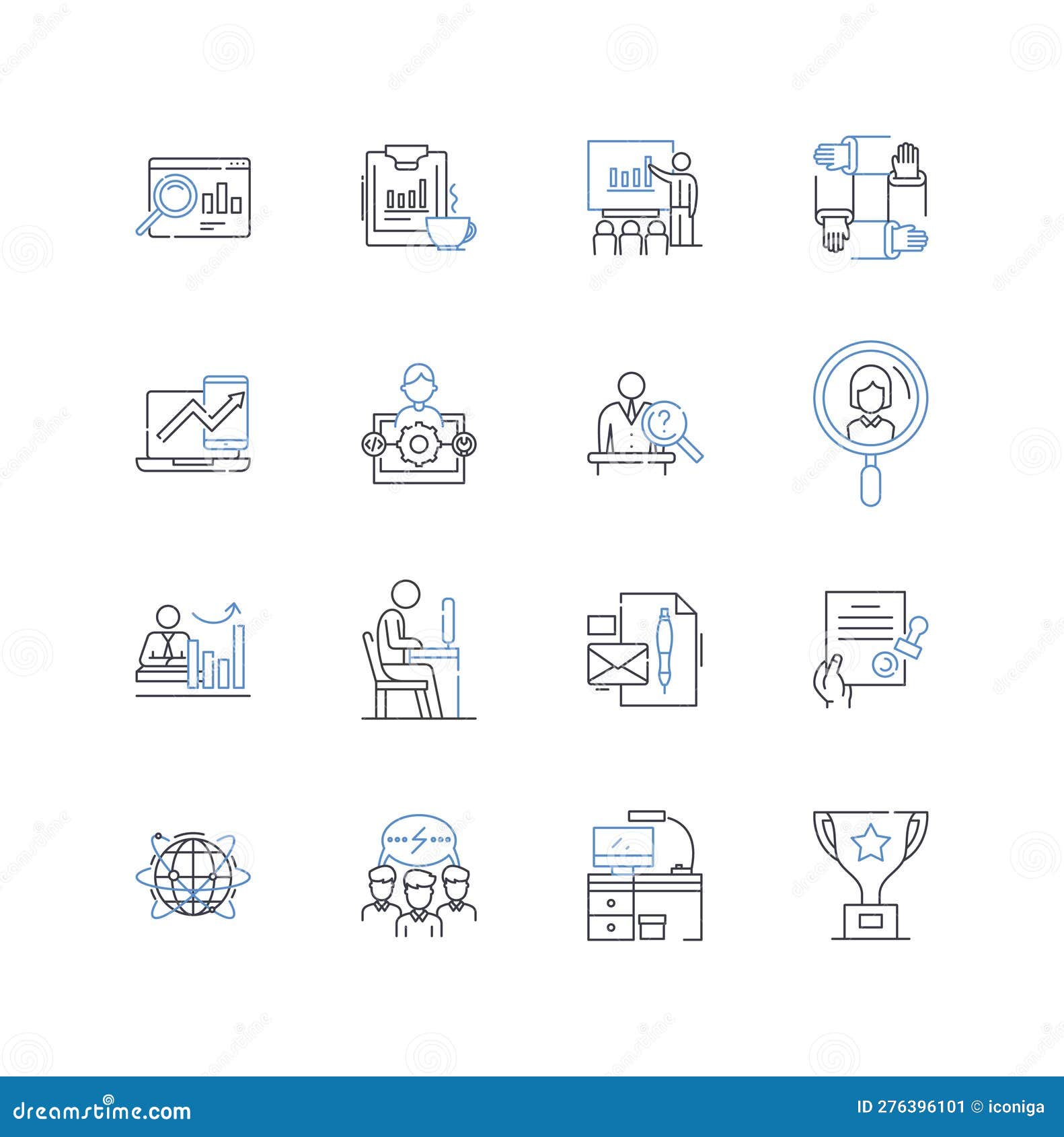 Organization Premises Line Icons Collection. Environment, Space, Layout ...