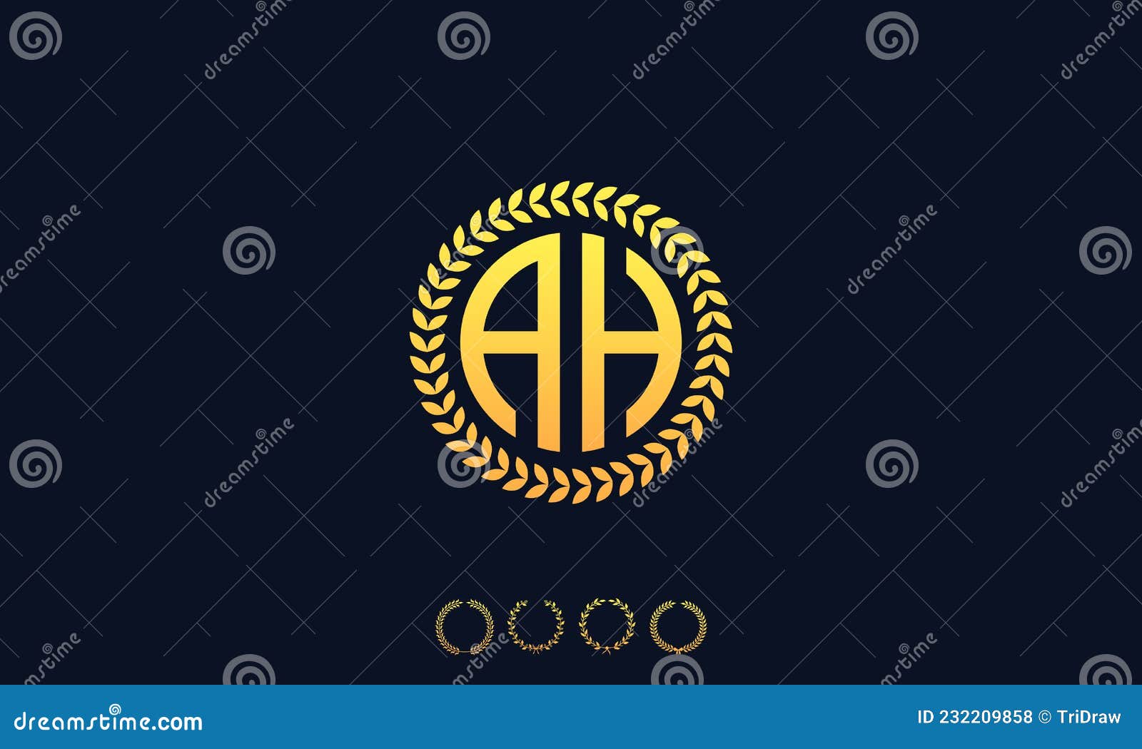 Organization Rounded Initial Letters AH Logo Stock Illustration ...