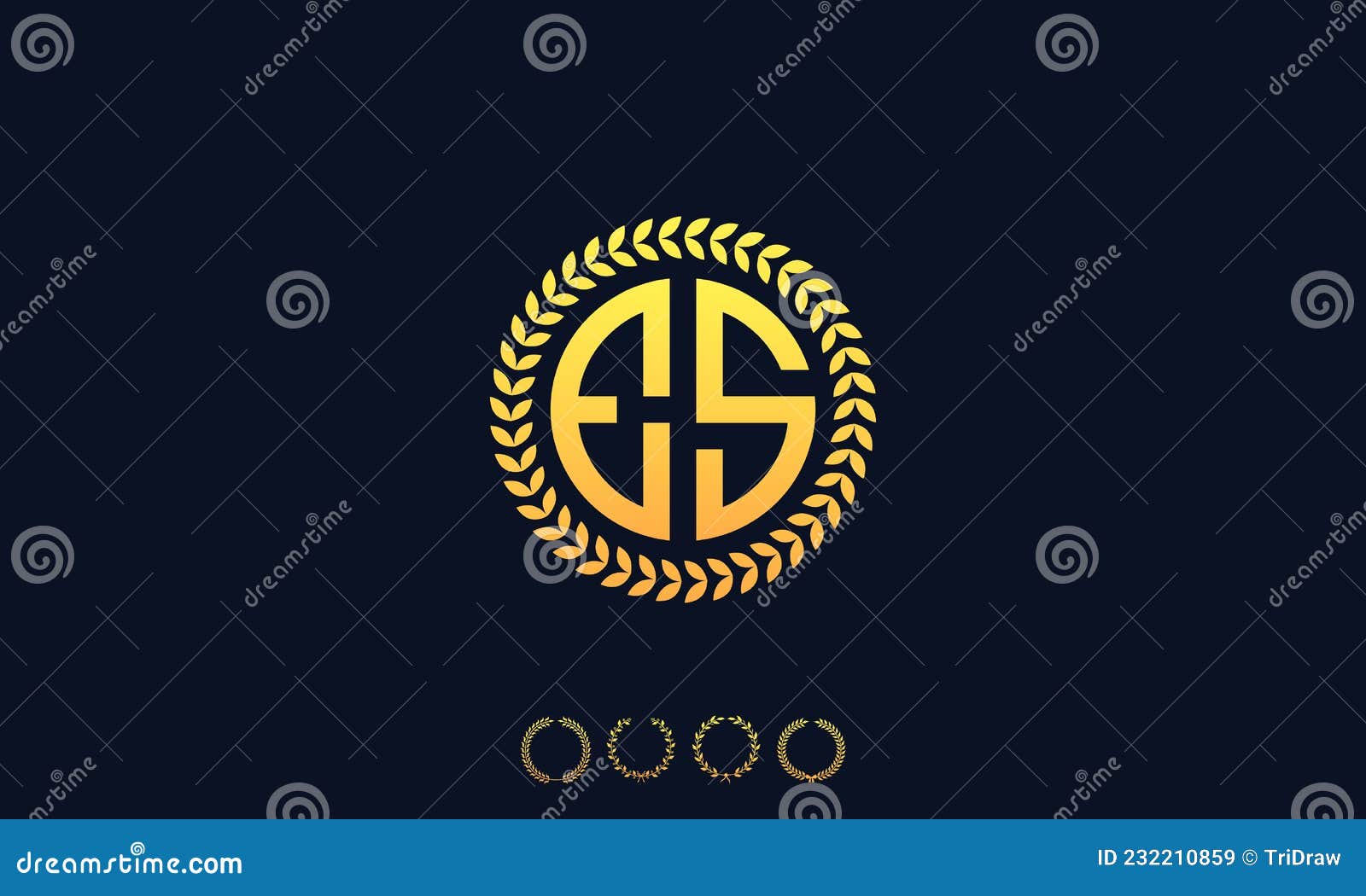 Organization Rounded Initial Letters ES Logo Stock Vector ...