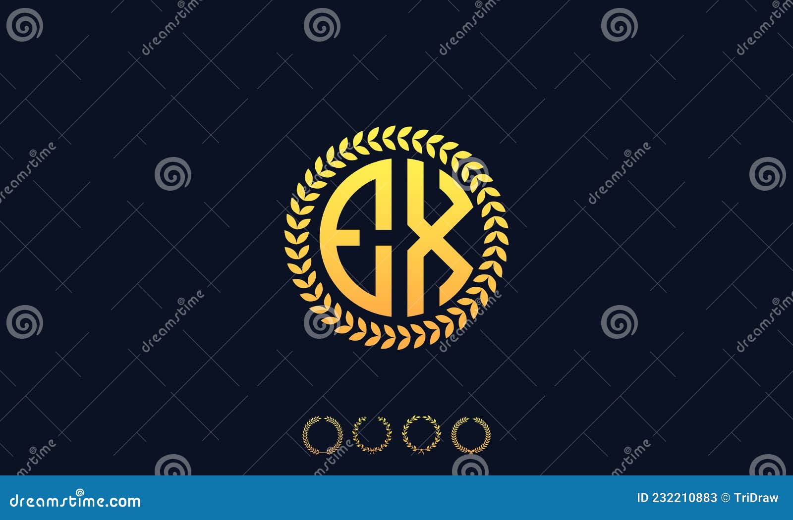 Organization Rounded Initial Letters EX Logo Stock Vector ...