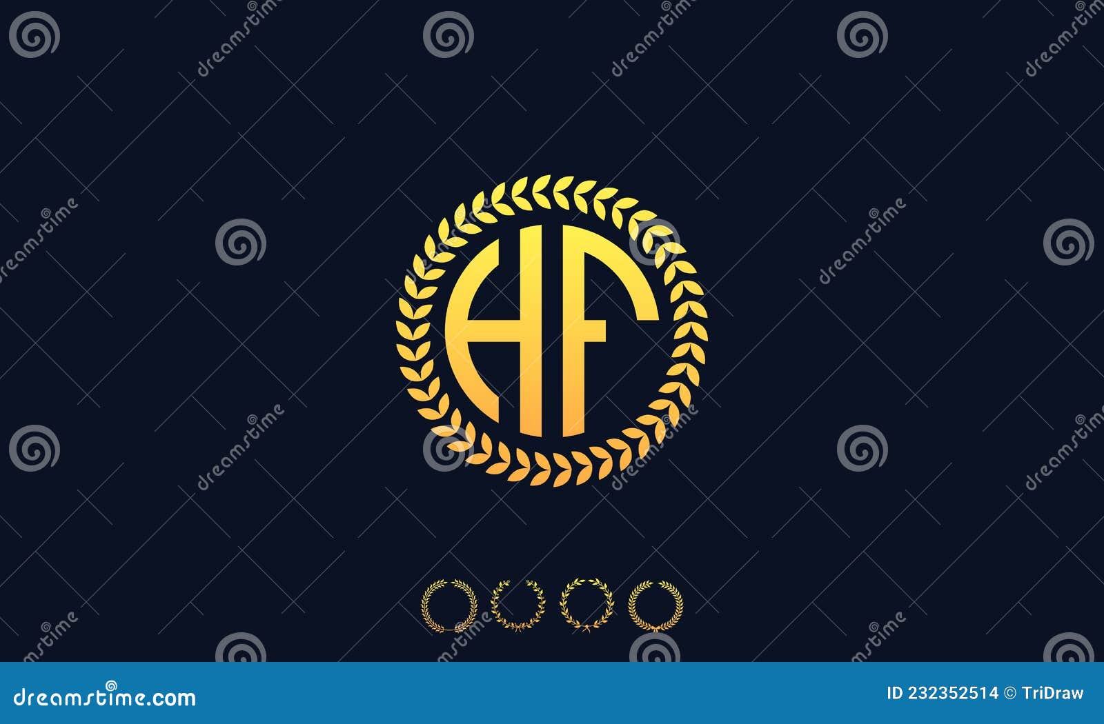 Organization Rounded Initial Letters HF Logo Stock Vector ...