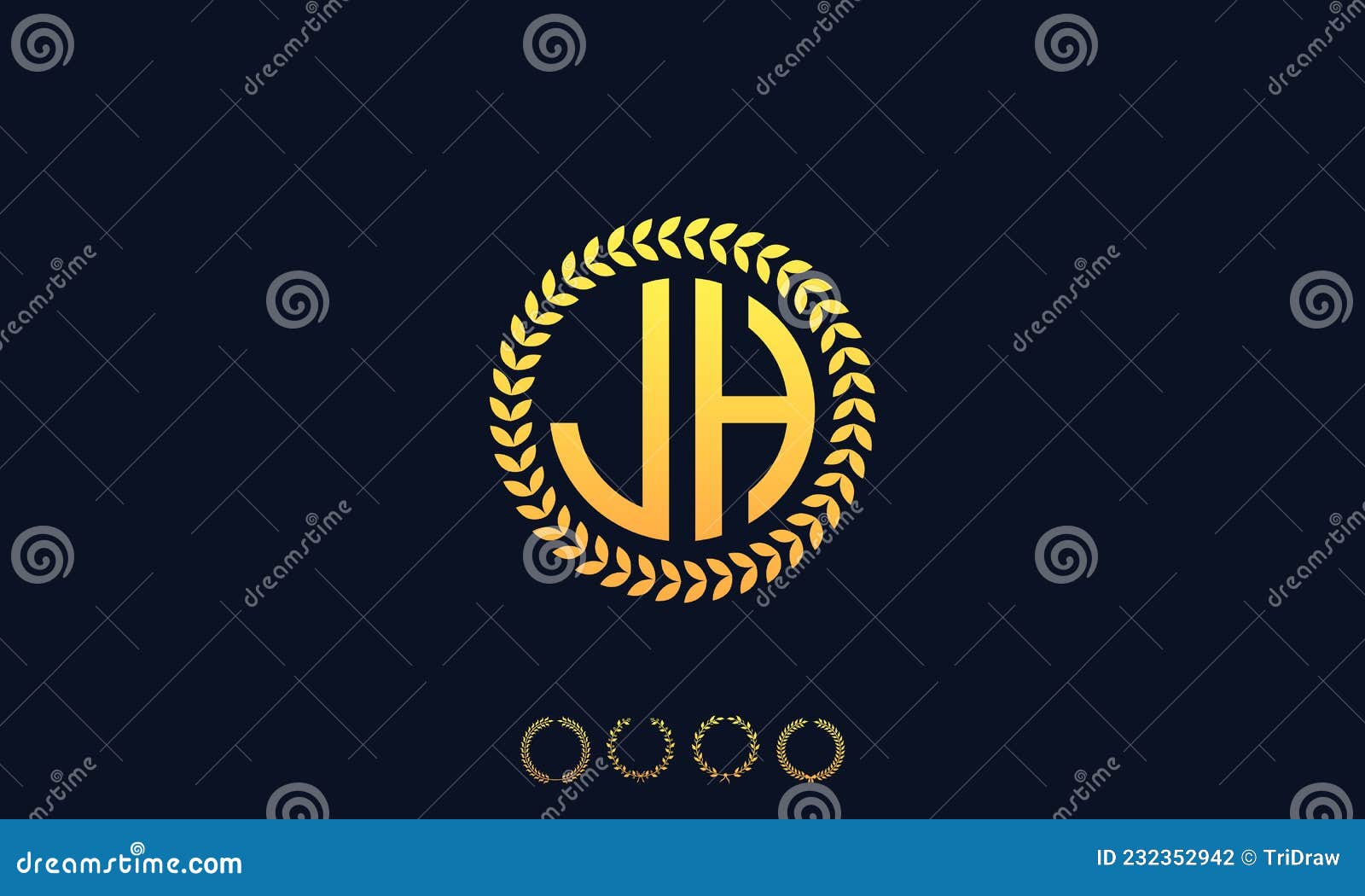 Organization Rounded Initial Letters JH Logo Stock Vector ...