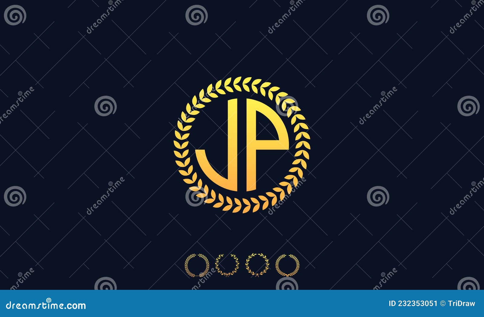 Organization Rounded Initial Letters JP Logo Stock Vector ...