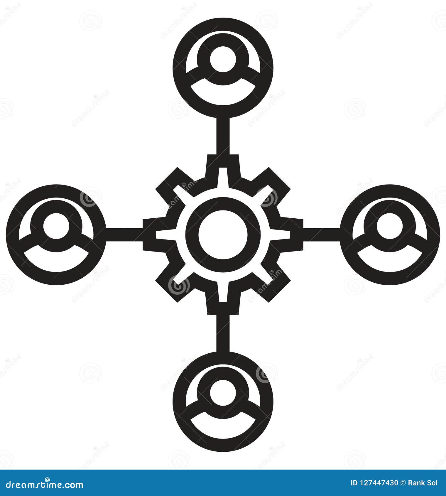 Organization Structure Workflow Line Isolated Vector Icon Can Be Easily Modified And Edit Stock