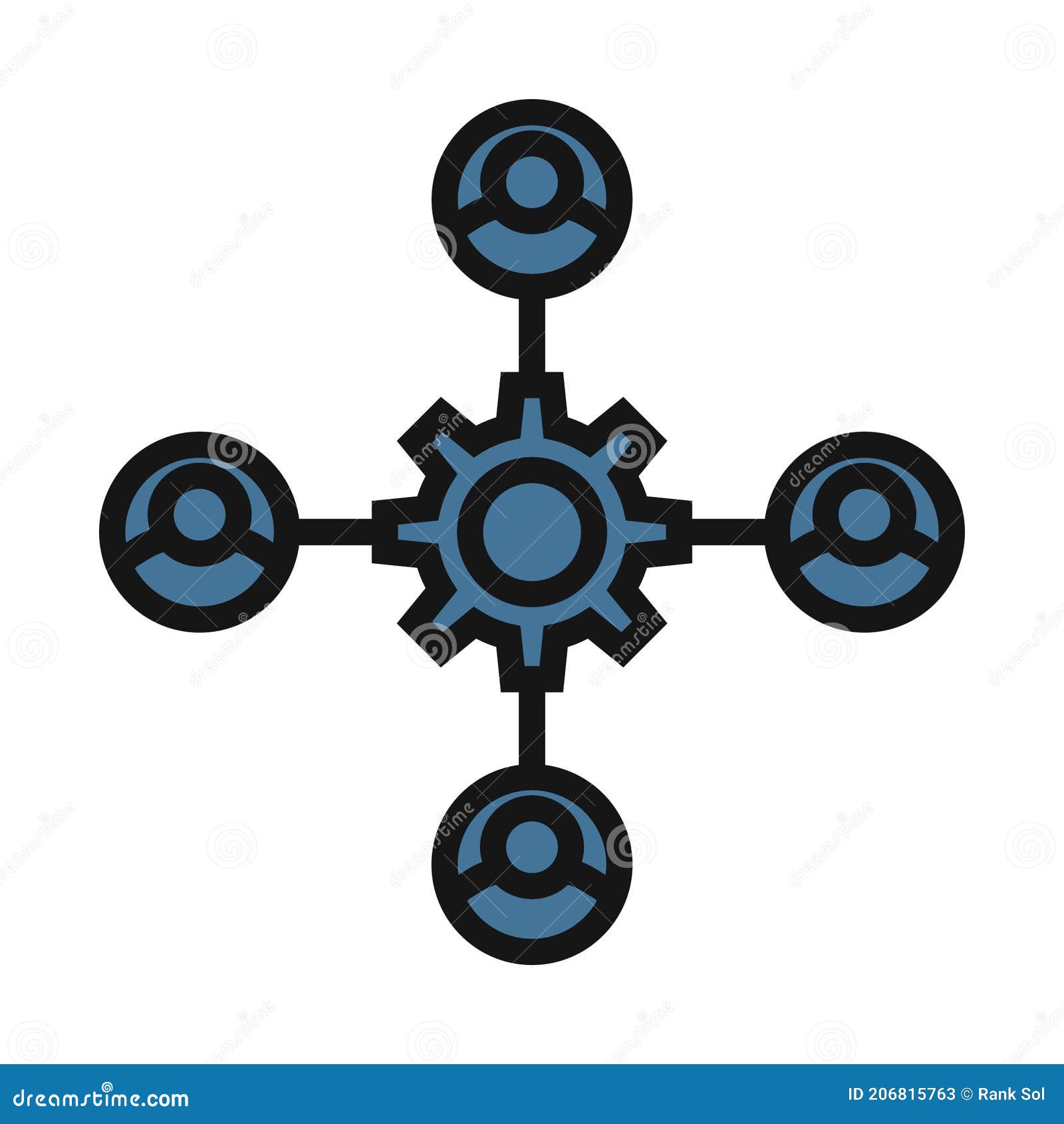 Organization Structure Workflow Line Isolated Vector Icon Can Be