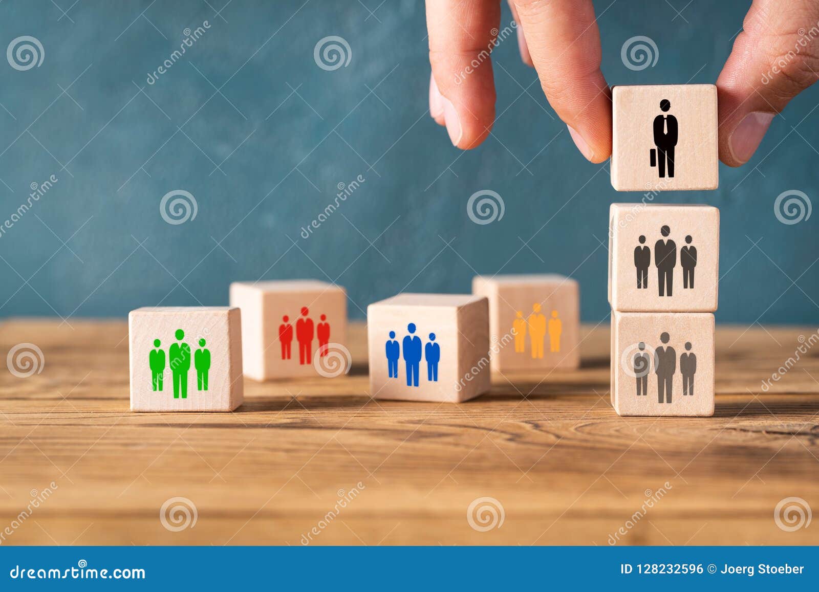 Organization and Team Structure Symbolized with Cubes Stock Photo ...