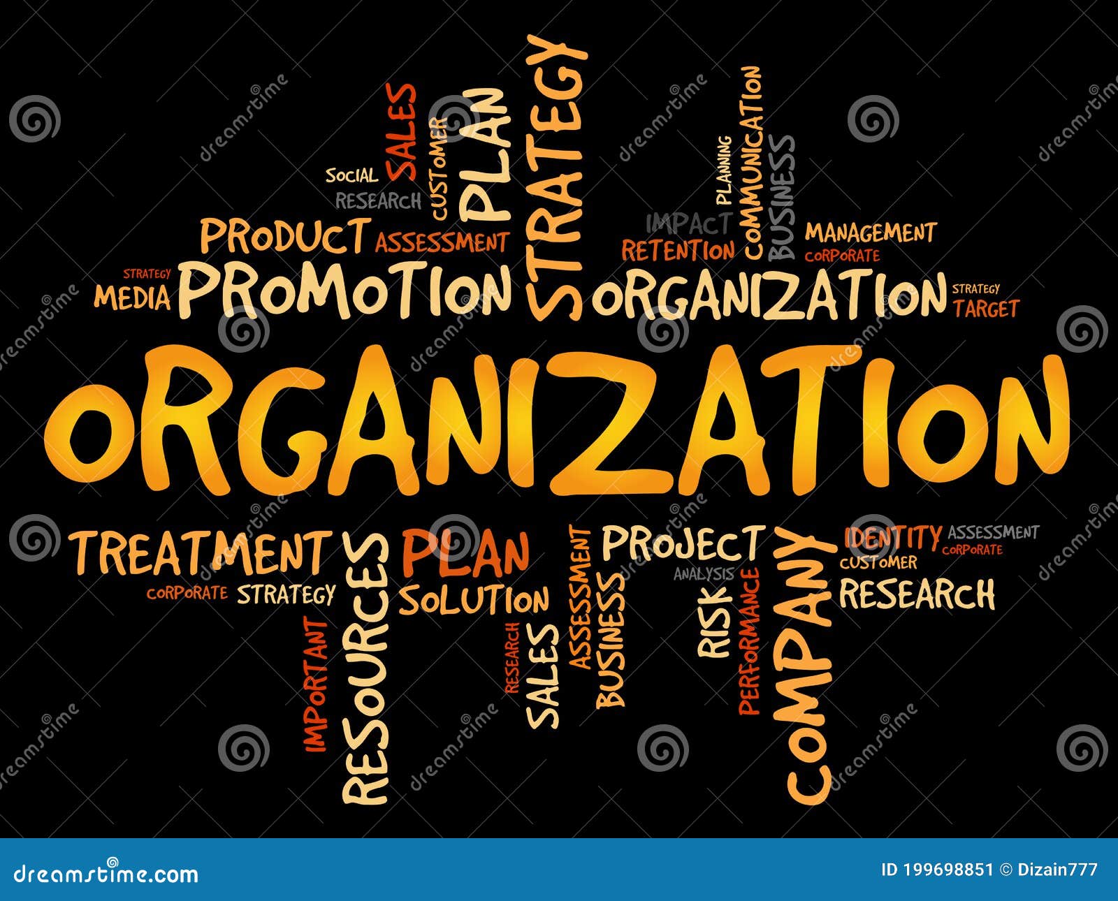 Organization word cloud stock illustration. Illustration of business ...