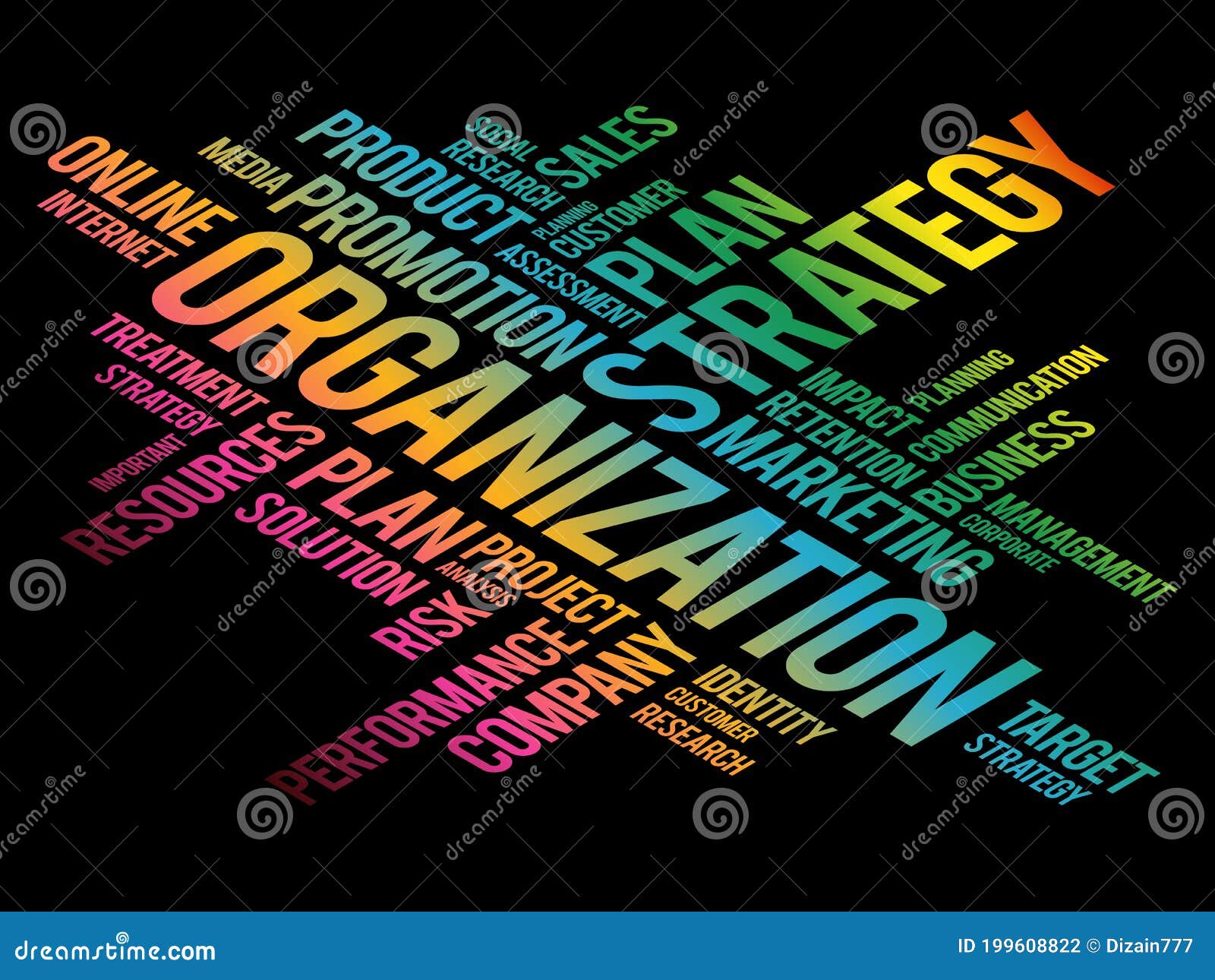 Organization Word Cloud Collage Stock Illustration - Illustration of ...