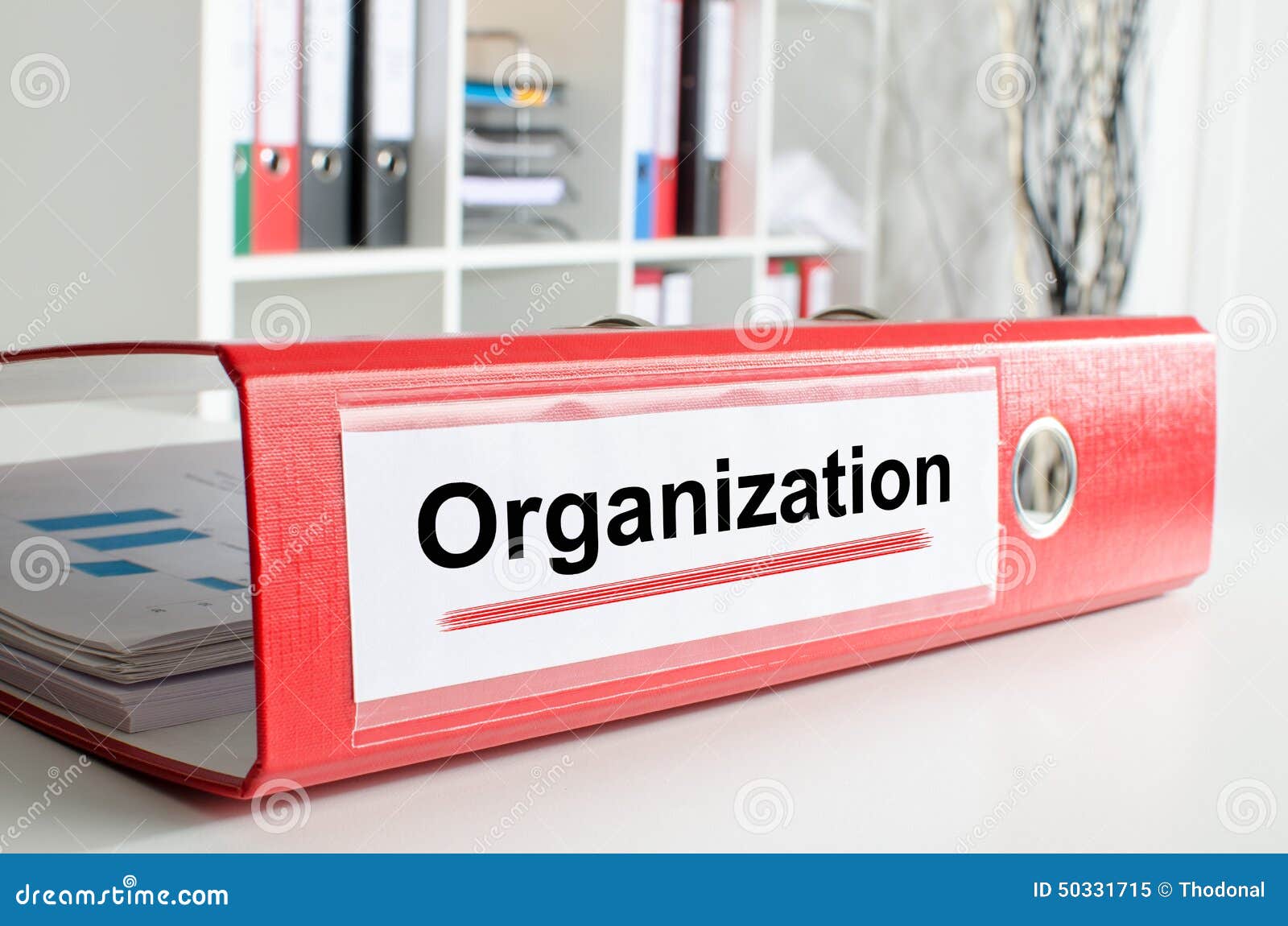 Organization Wording on a Binder Stock Image - Image of office ...