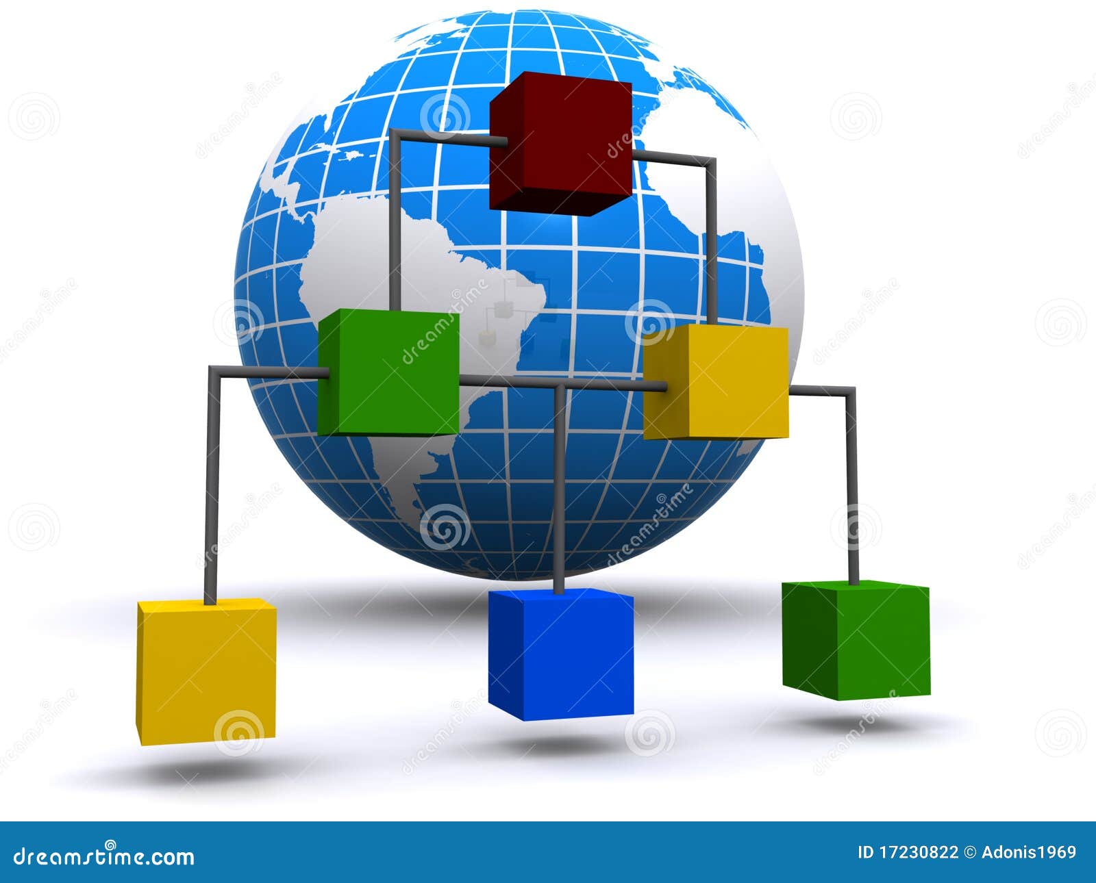 Organizational Chart & Globe Stock Illustration - Illustration of ...