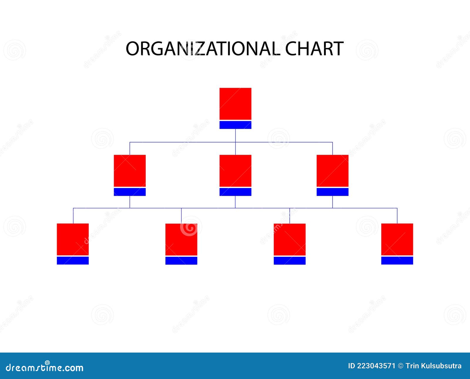 Organizational Chart Isolated On White Background Cartoon Vector ...