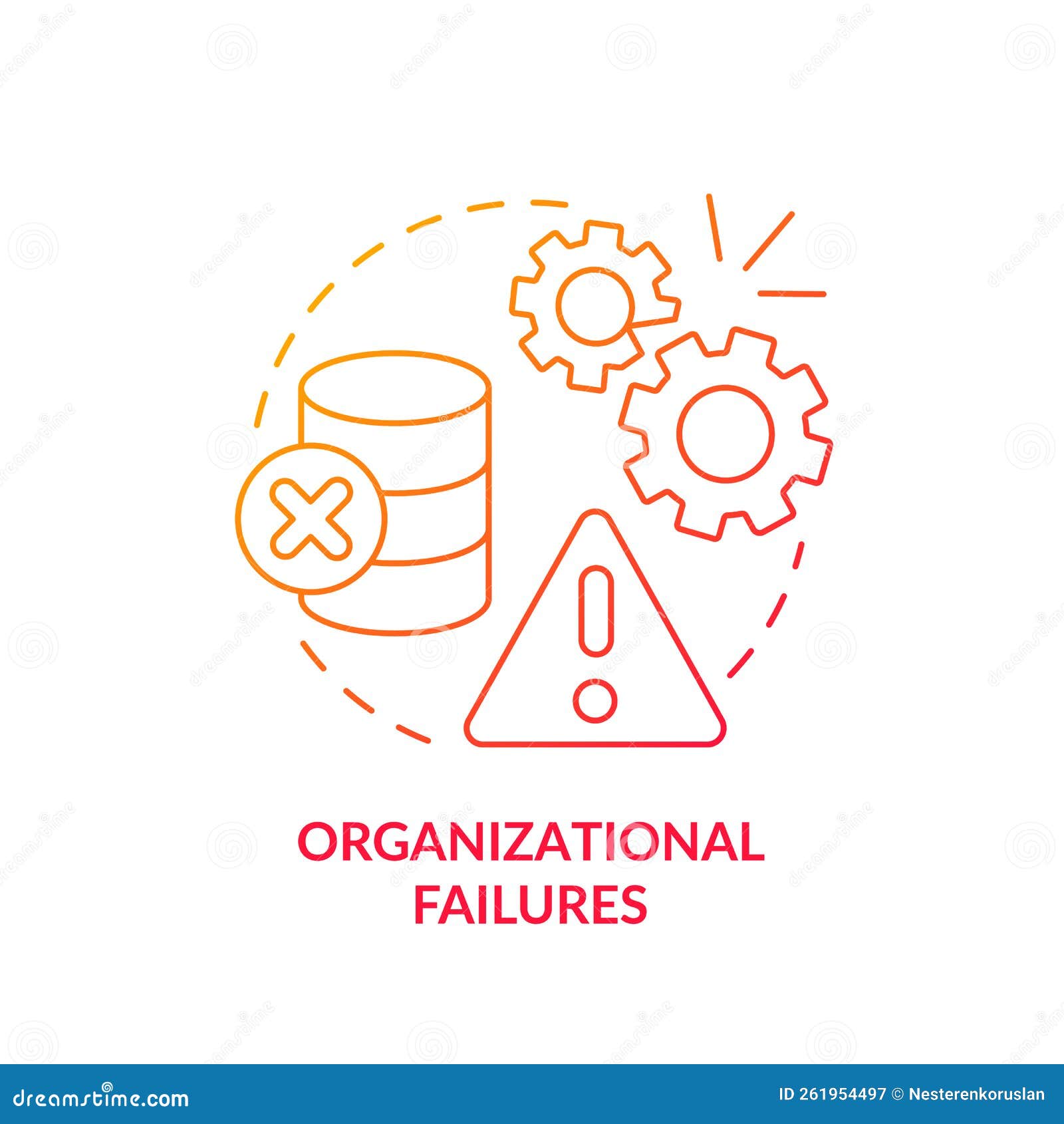 Organizational Failures Concept Red Gradient Icon Stock Vector ...