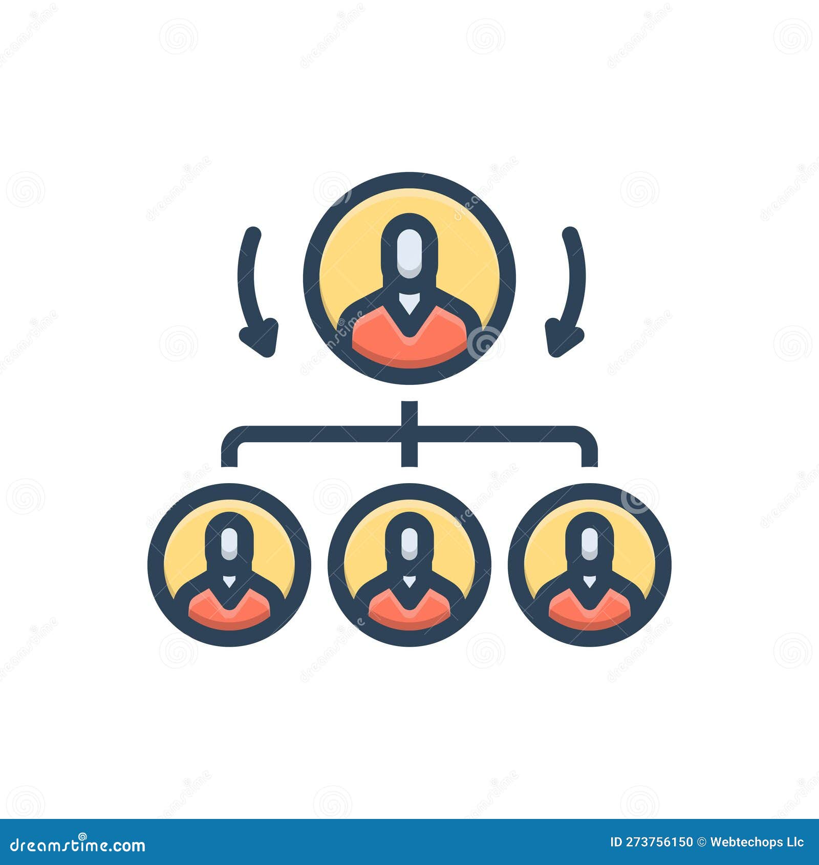 Color Illustration Icon for Organizational, Supervisory and Human Stock ...