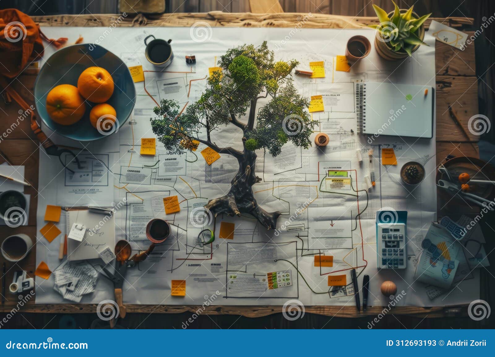 Organizational Mind Map Workspace Stock Illustration - Illustration of ...