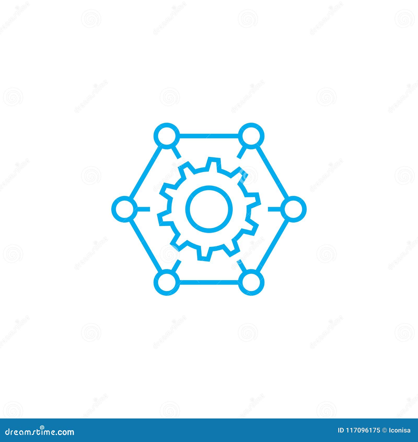 Organizational Process Linear Icon Concept. Organizational Process Line ...