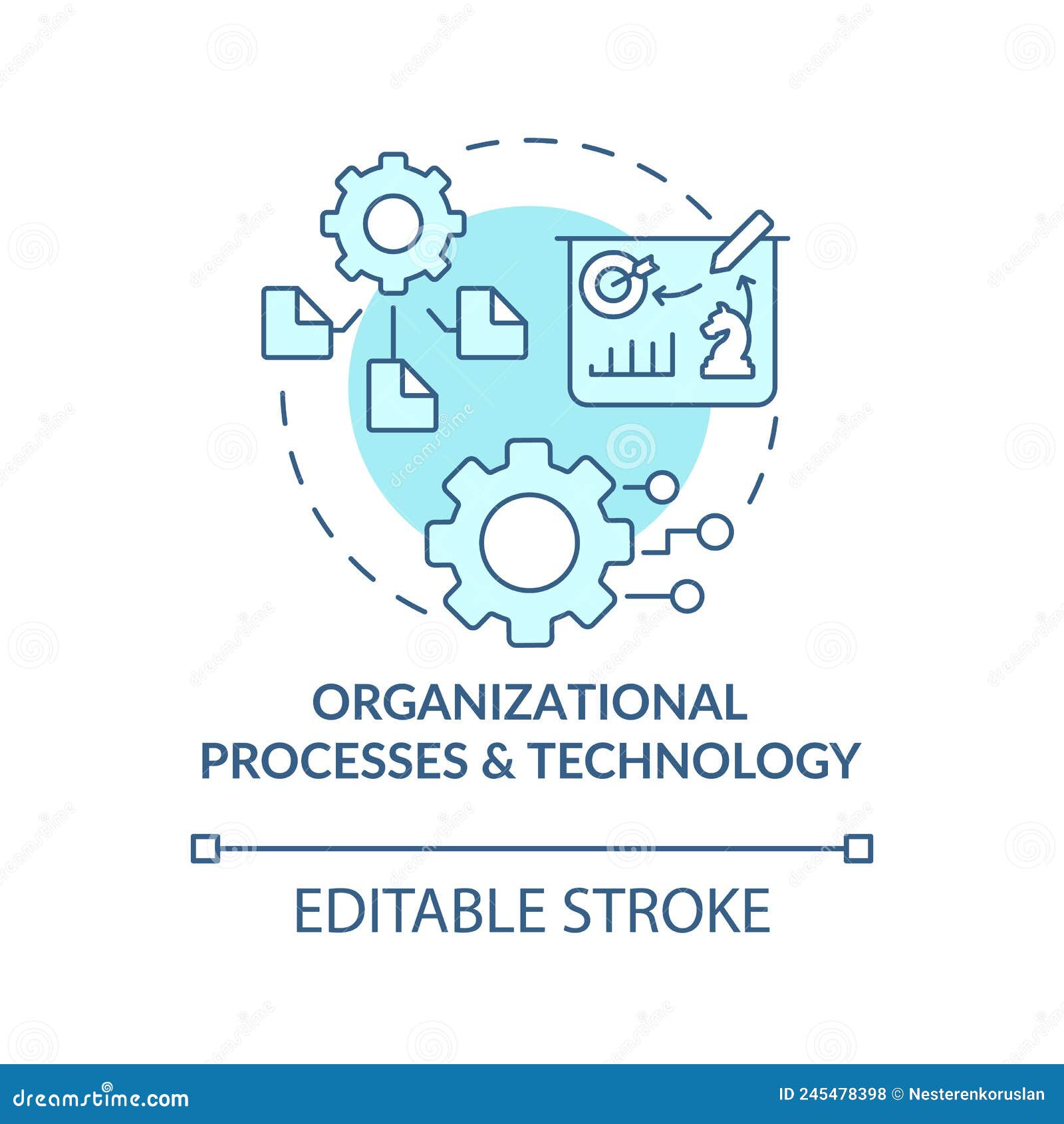 Organizational Processes and Technology Turquoise Concept Icon Stock ...