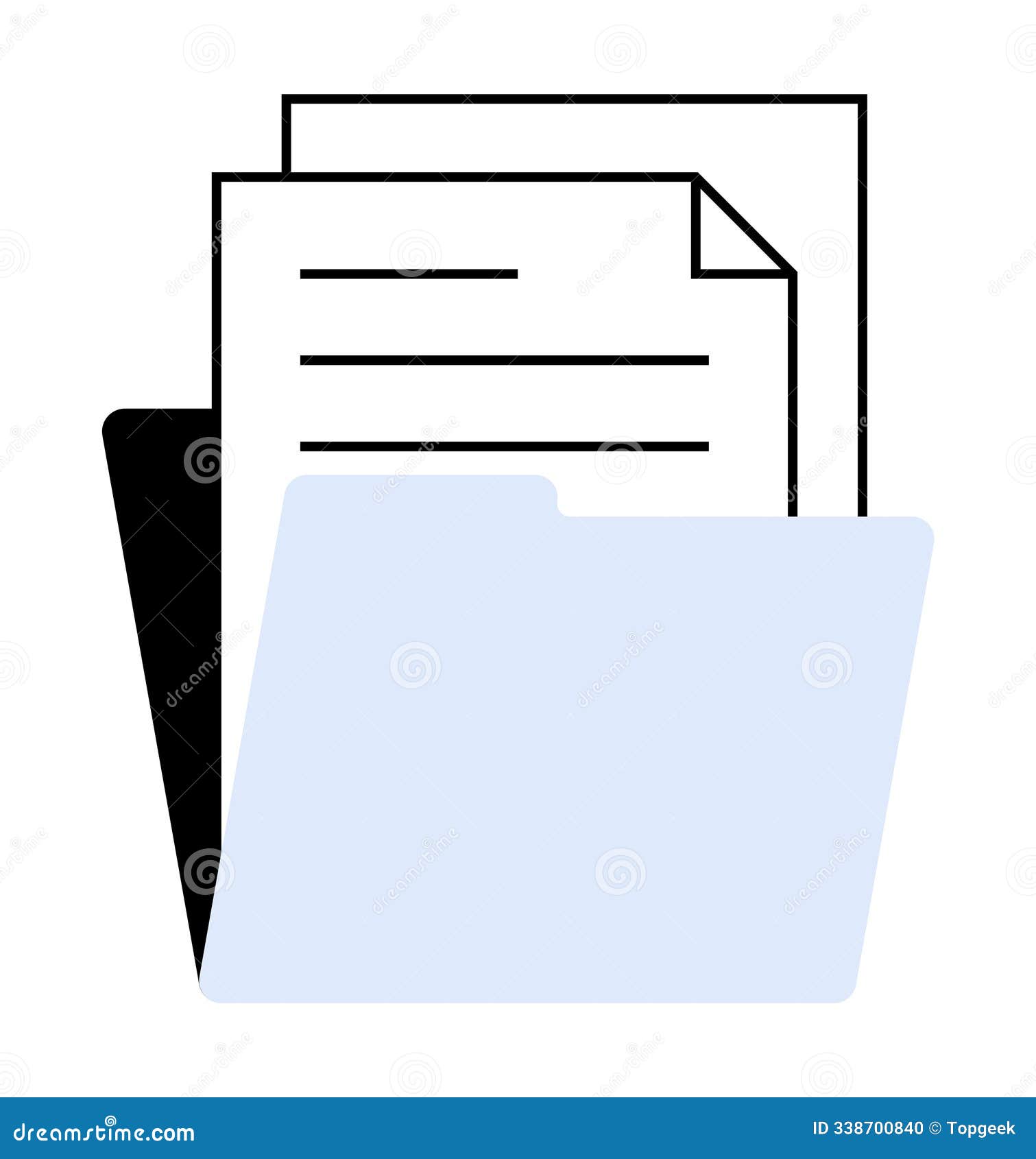 Organizational Structure And Document Management Symbol In Minimalist ...