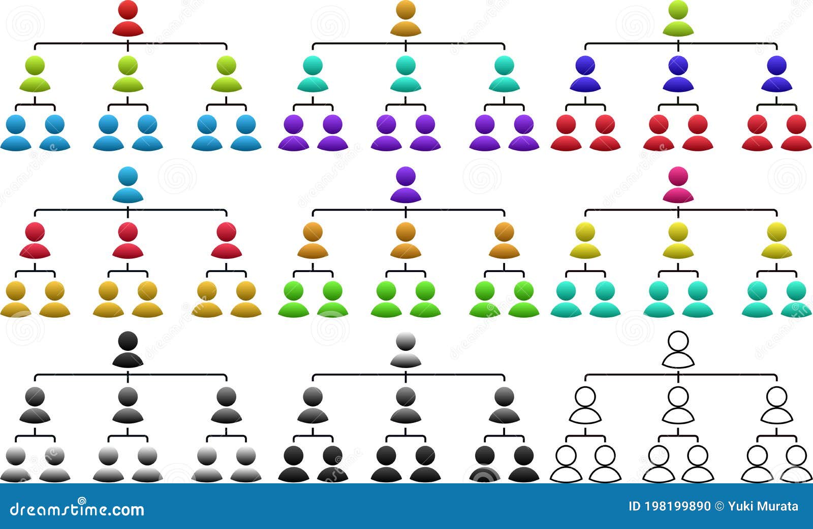 Organizational Structure Table Set Stock Vector - Illustration of ...