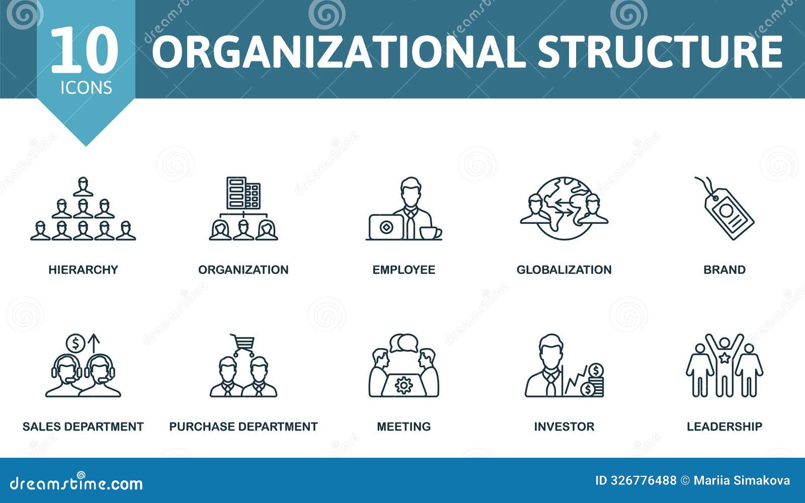 Organizational Structure Thin Line Icon Set. Hierarchy, Organization ... Organizational Structure Thin Line Icon Set. Hierarchy, Organization ...