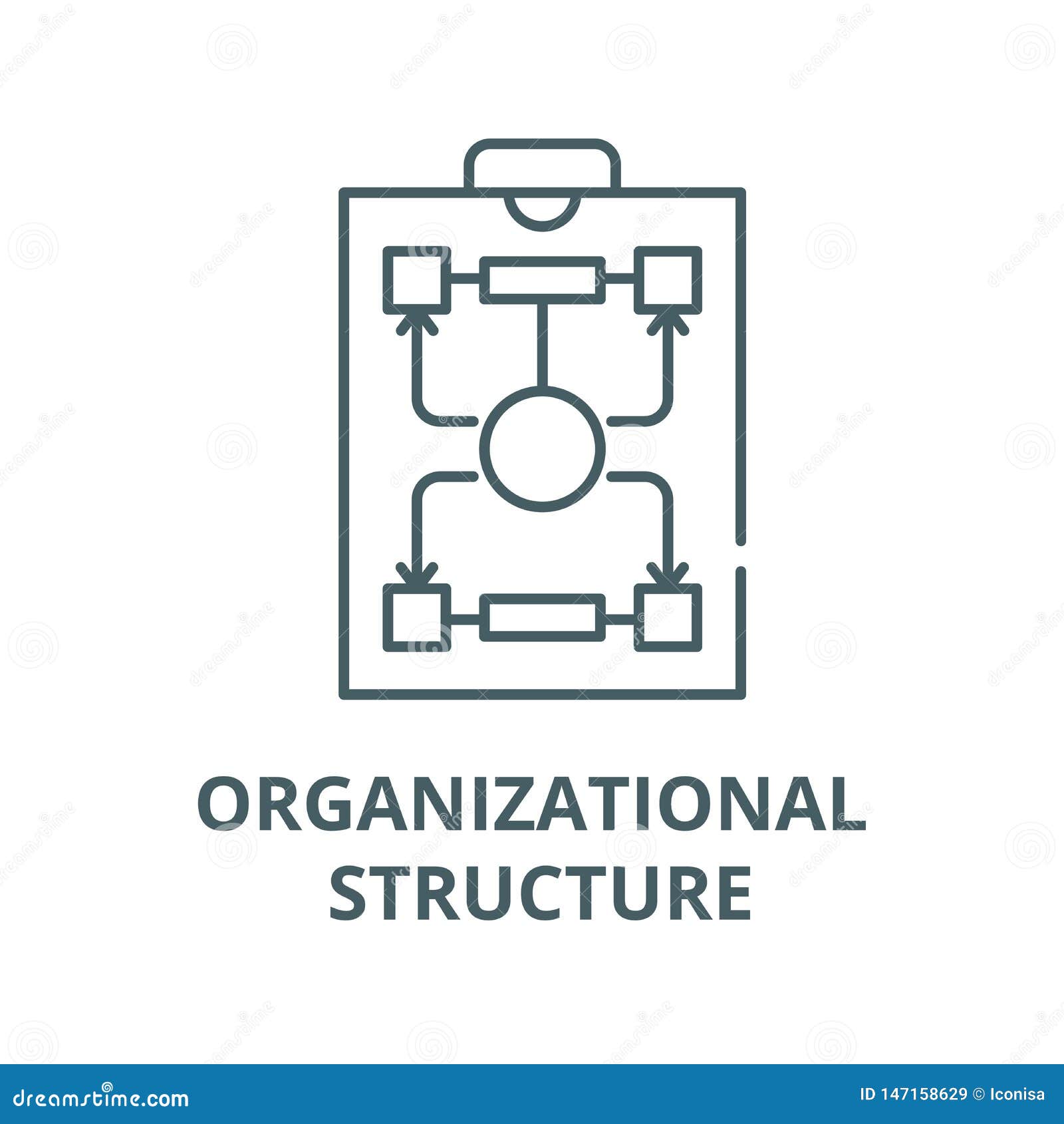 Organizational Structure Vector Line Icon, Linear Concept, Outline Sign ...