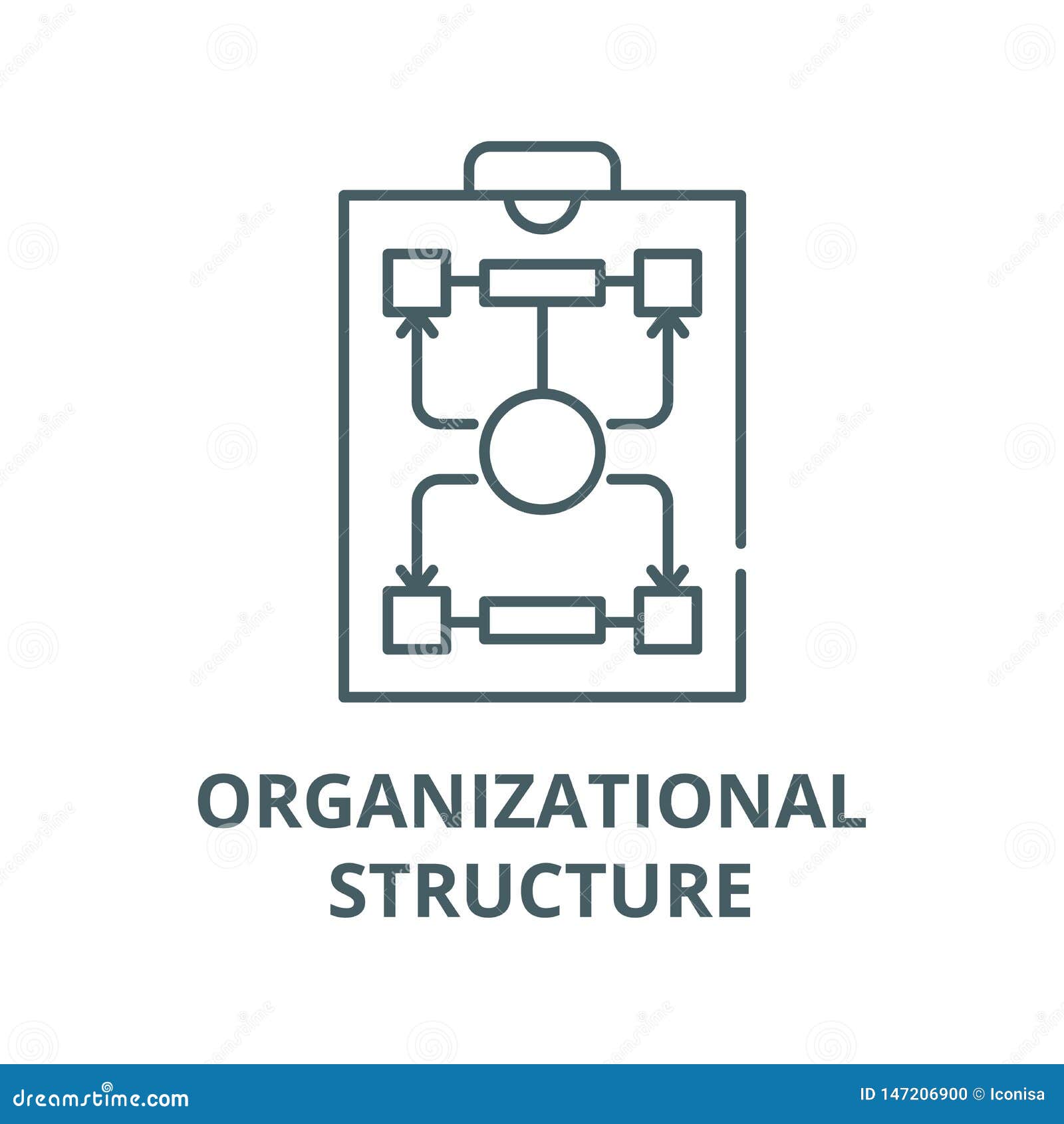 Organizational Structure Vector Line Icon, Linear Concept, Outline Sign ...
