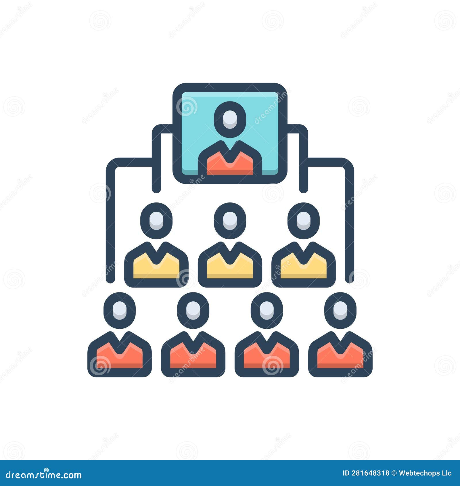 Color Illustration Icon for Organizations, Teamwork and Communication ...