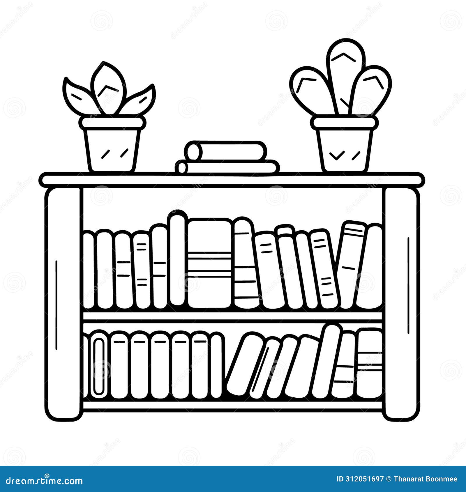 Organize with Elegance Using a Bookcase Outline Icon Vector, Perfect ...