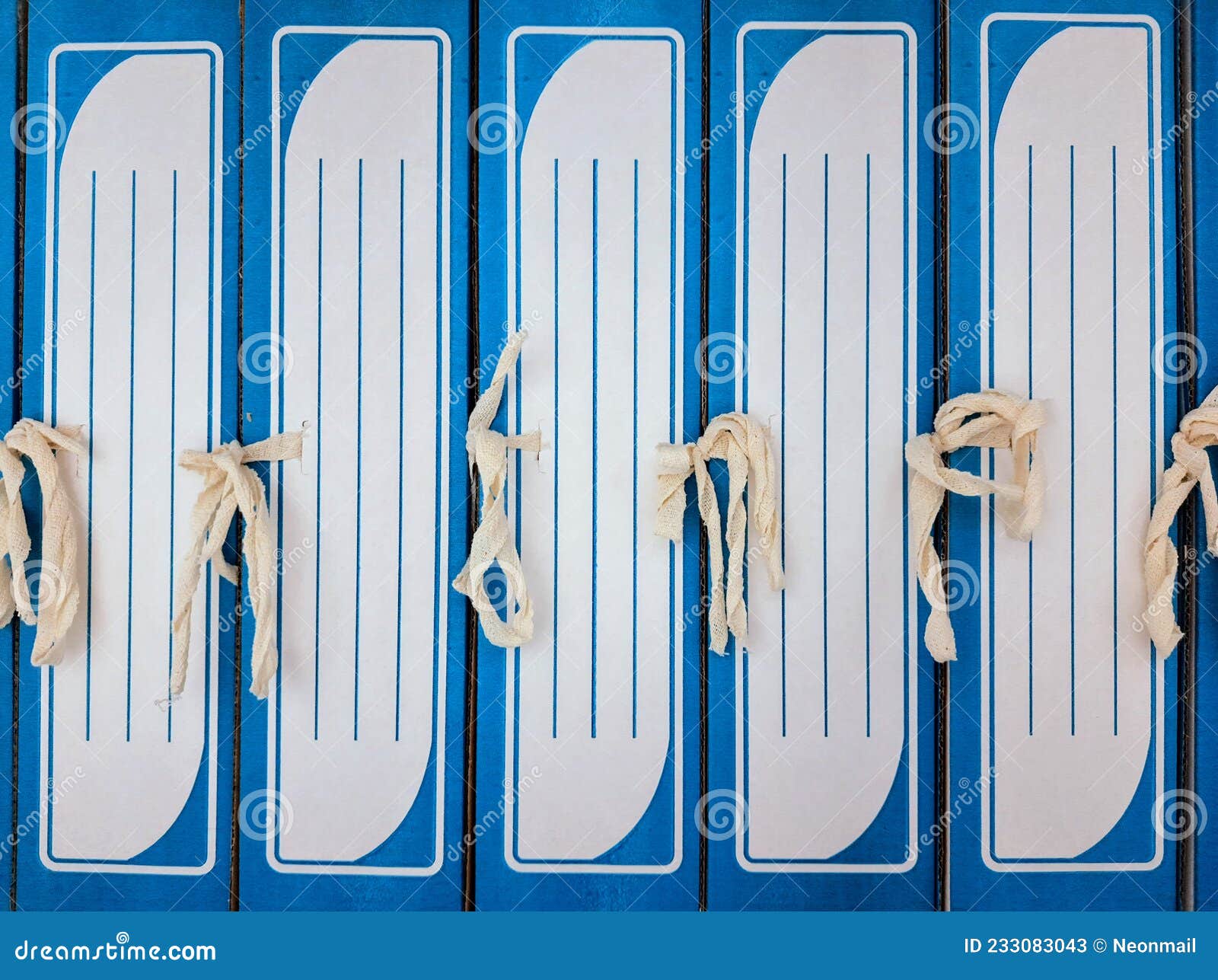 Blue Paper Folders with Ties Stand in a Row Stock Image - Image of ...