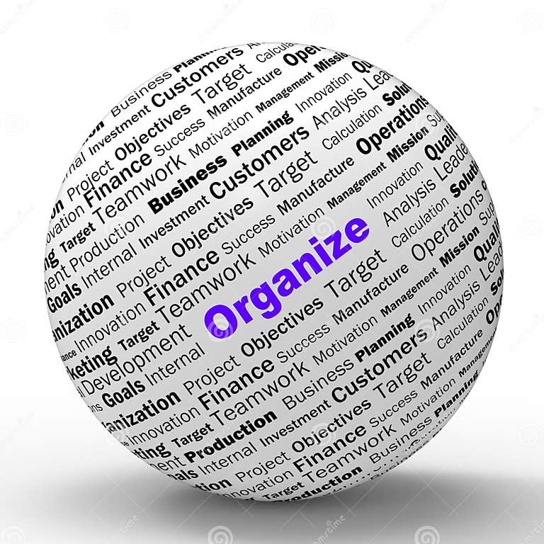 Organize Sphere Definition Shows Structured Files Stock Illustration ...