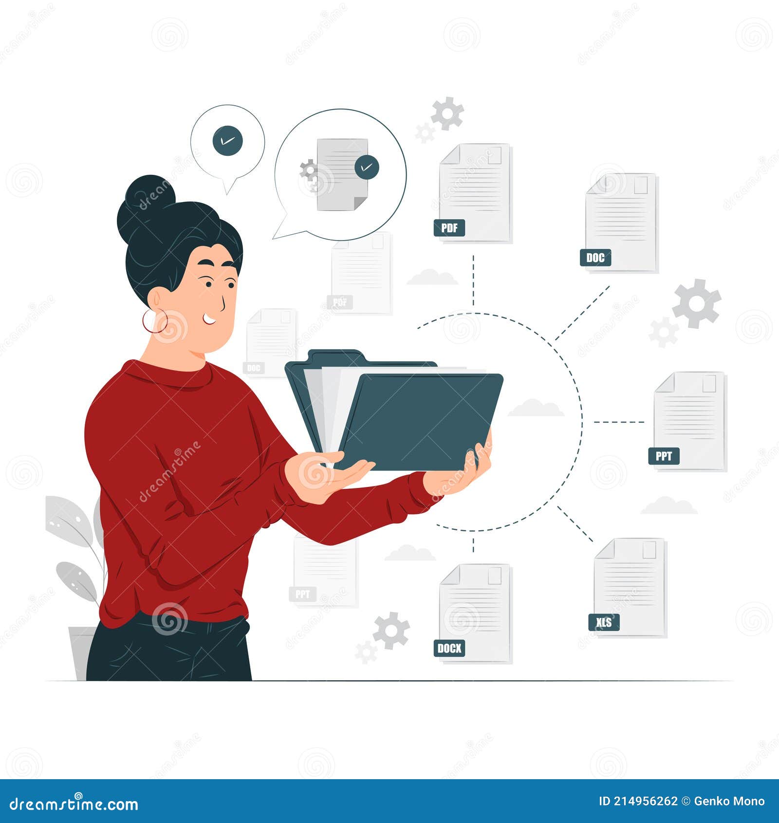 Organize Text File Concept Illustration Stock Vector - Illustration of ...