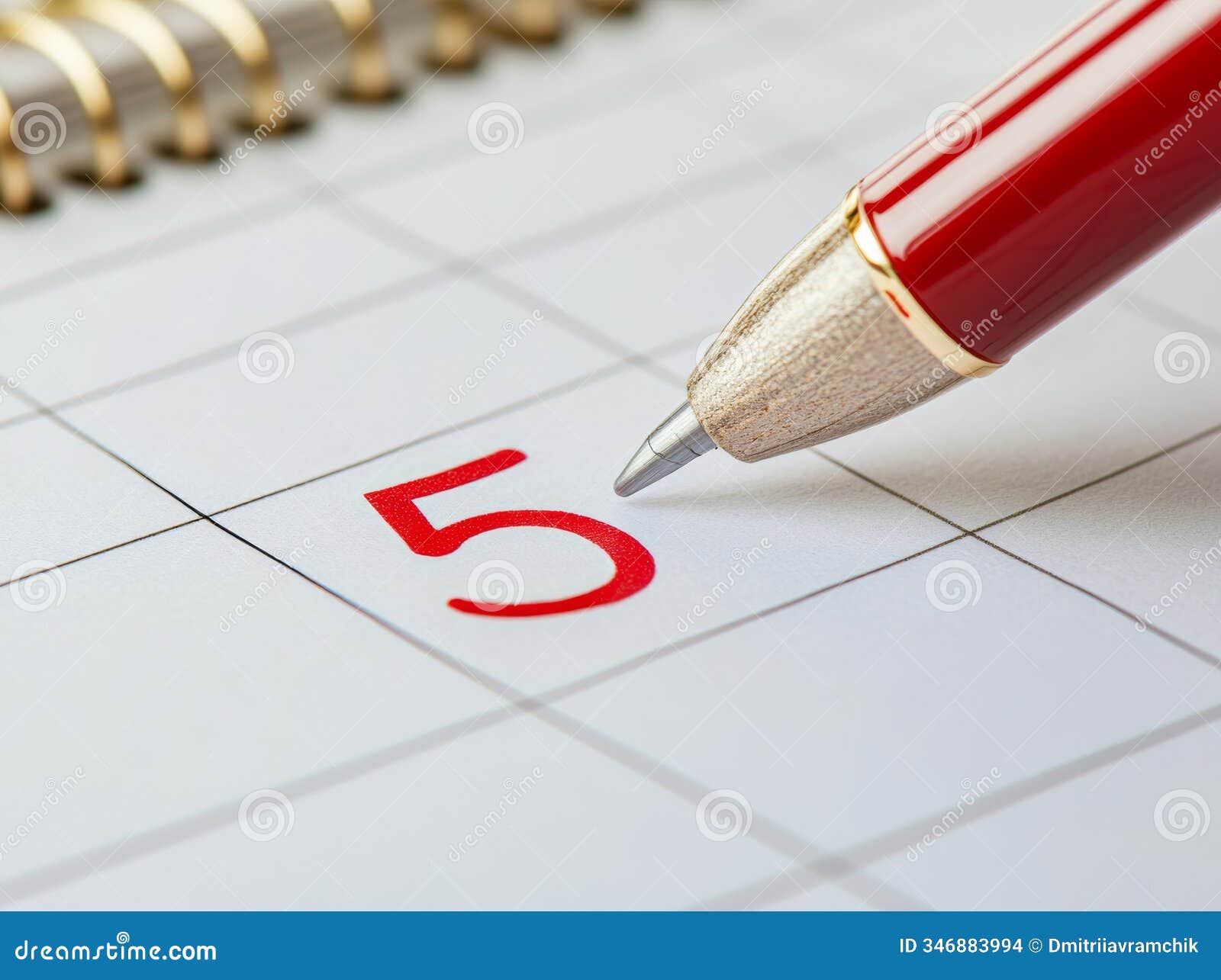 Organize Time and Schedule with Red Pen on a Calendar, Marking ...