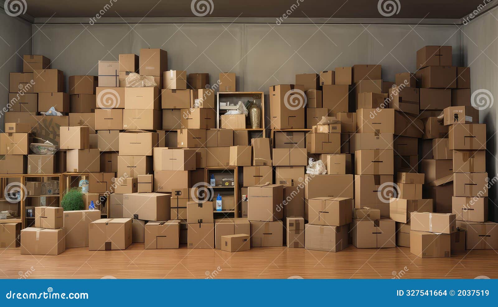 Organized boxes moving stock illustration. Illustration of plan - 327541664