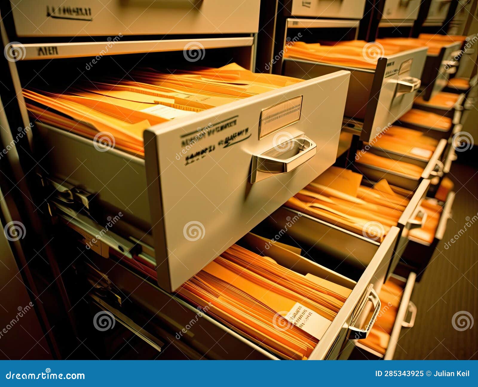 Organized Business Documents in Modern Filing Cabinet Stock ...