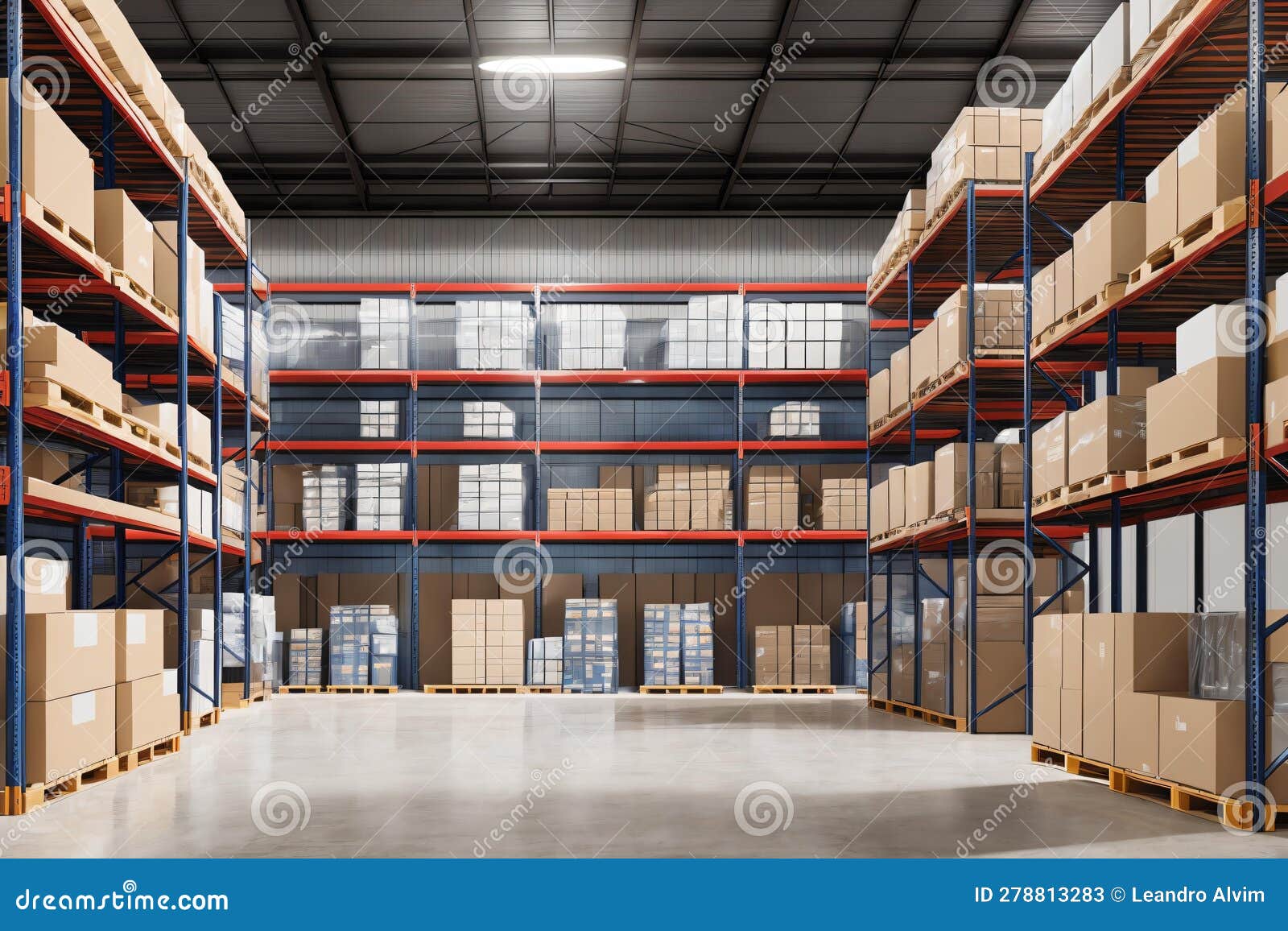 Organized Chaos in a Spacious Warehouse.AI Generated Stock Illustration ...
