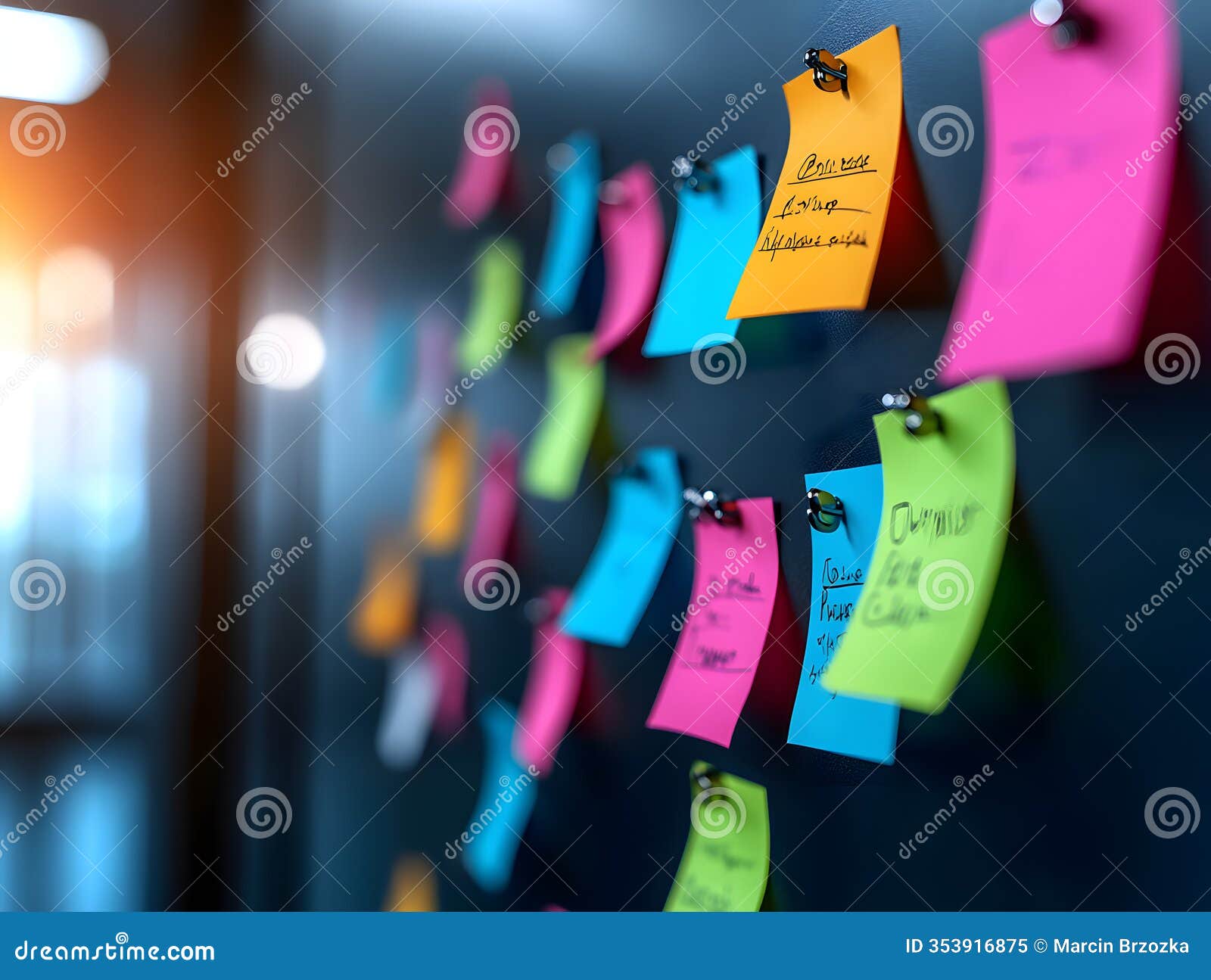 "Organized Chaos: Sticky Notes on Fridge and Desk for Reminders" Stock ...