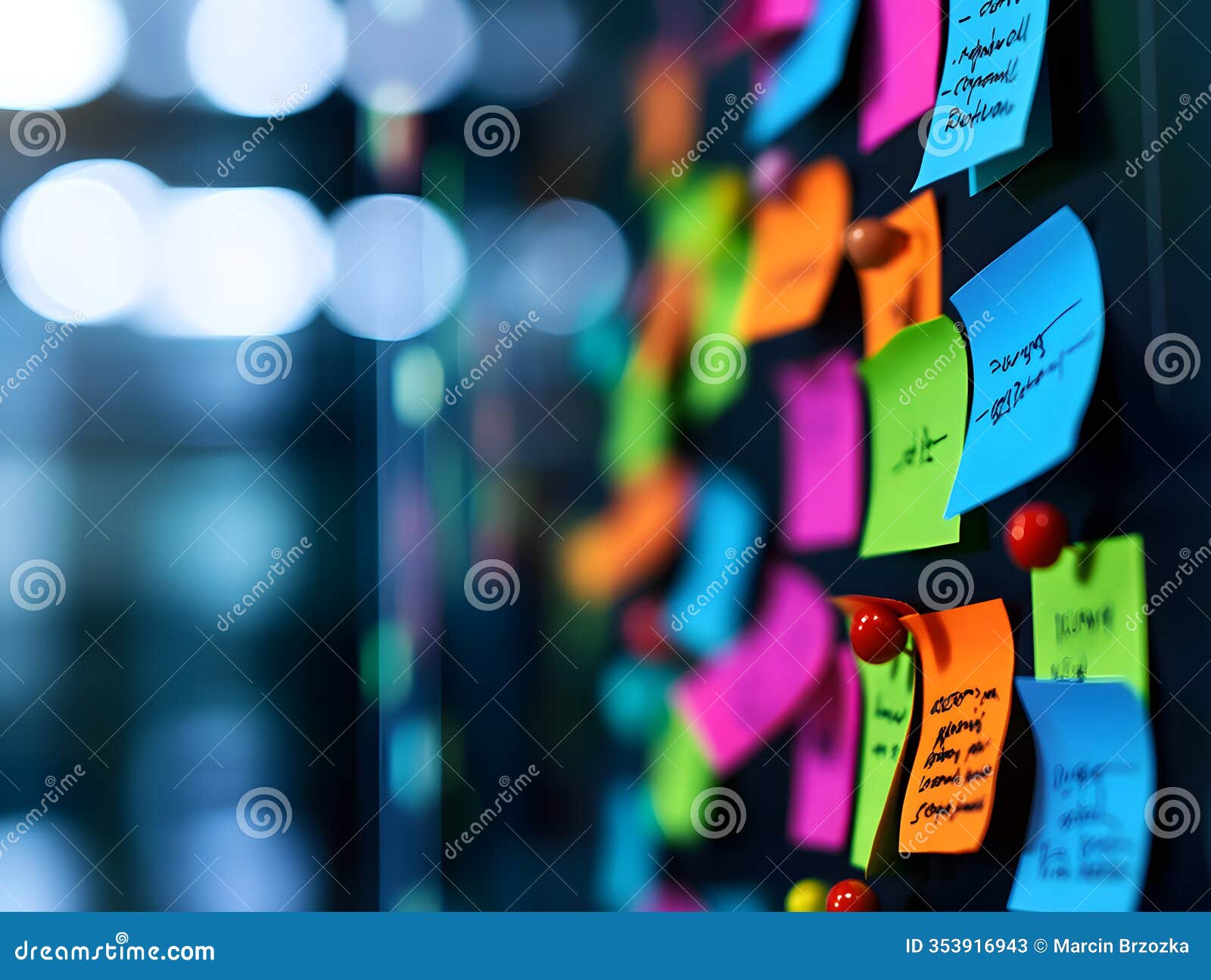 "Organized Chaos: Sticky Notes on Fridge and Desk for Reminders" Stock ...