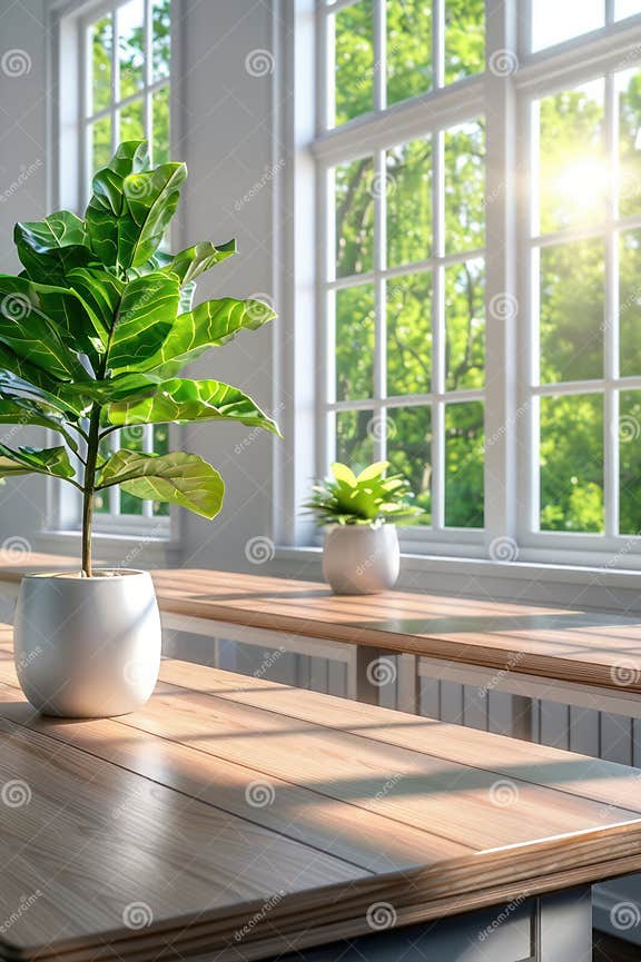 Organized Classroom with Desks in Neat Rows, Ready for Students ...