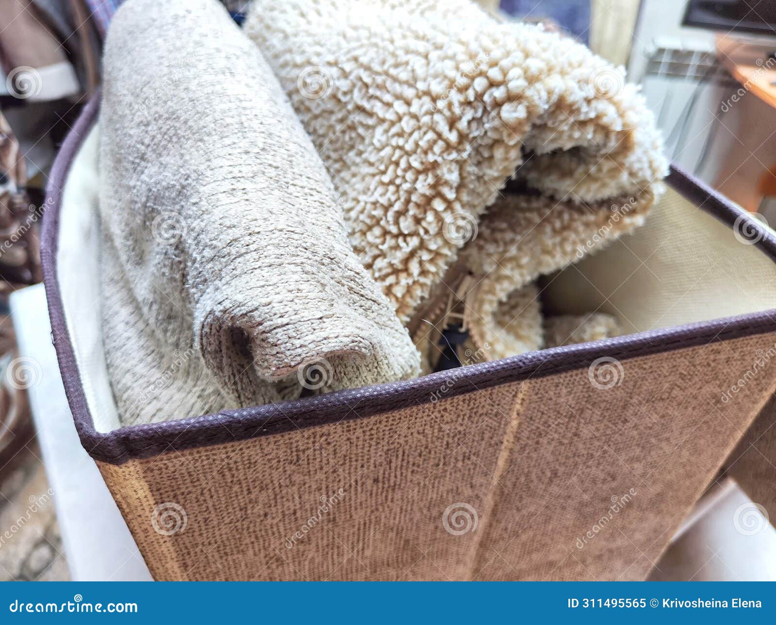 Organized Clothing Storage Using Konmari Folding Method. Neatly Folded ...