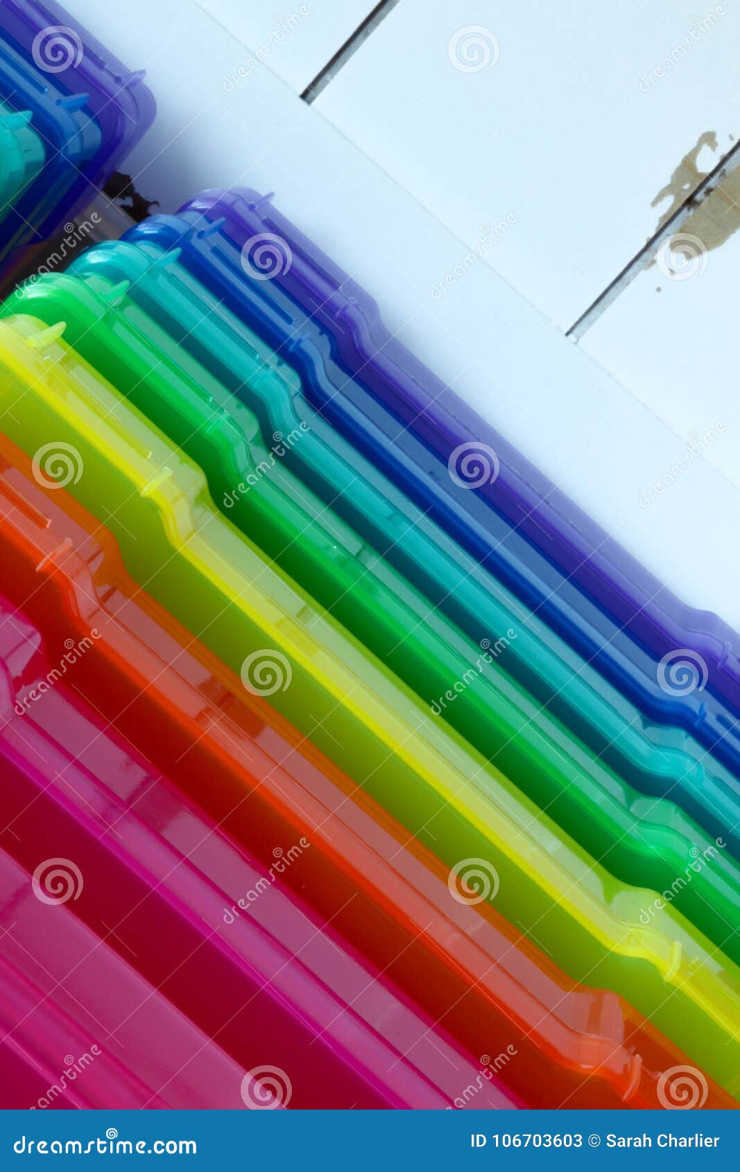 Rainbow Boxes for Organizing Small Objects Stock Image - Image of ...