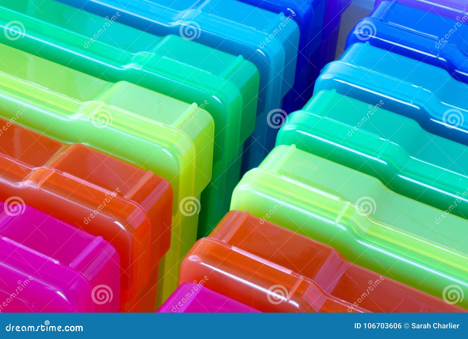 Rainbow Boxes for Organizing Small Objects Stock Photo - Image of boxes ...