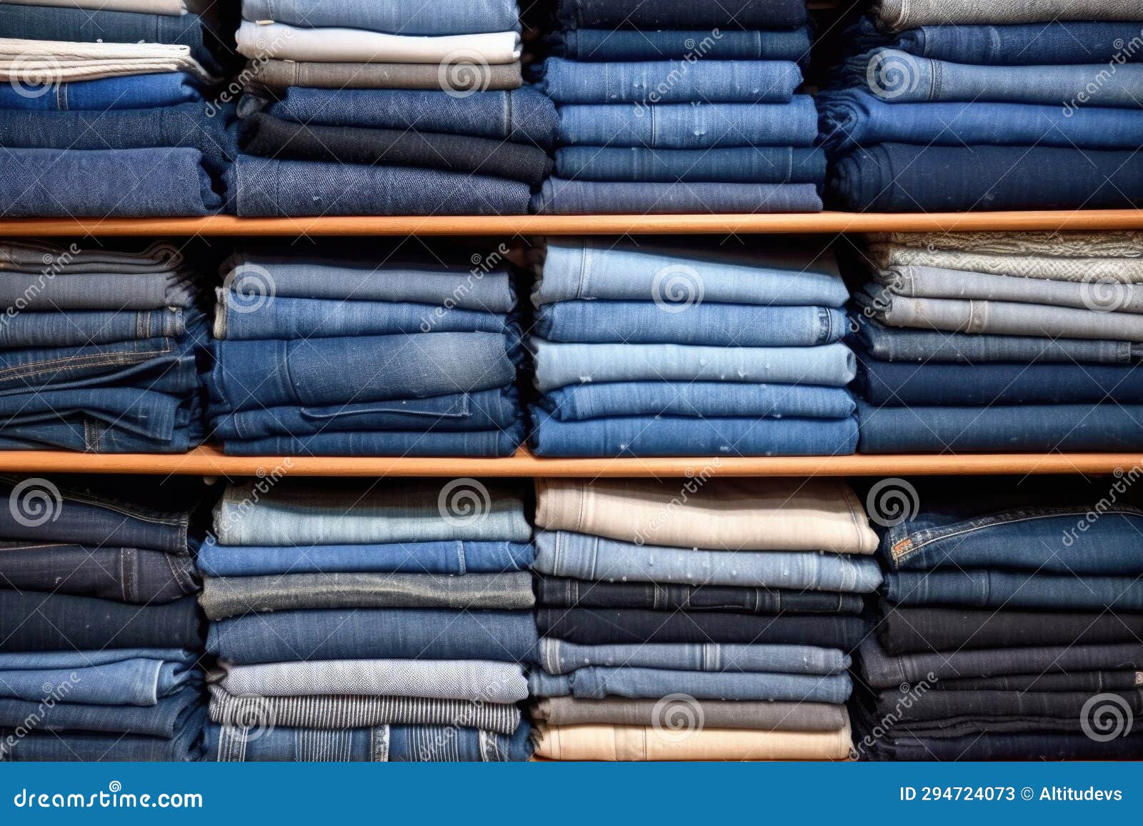 An Organized Display of Different Denim Textures Stock Illustration ...