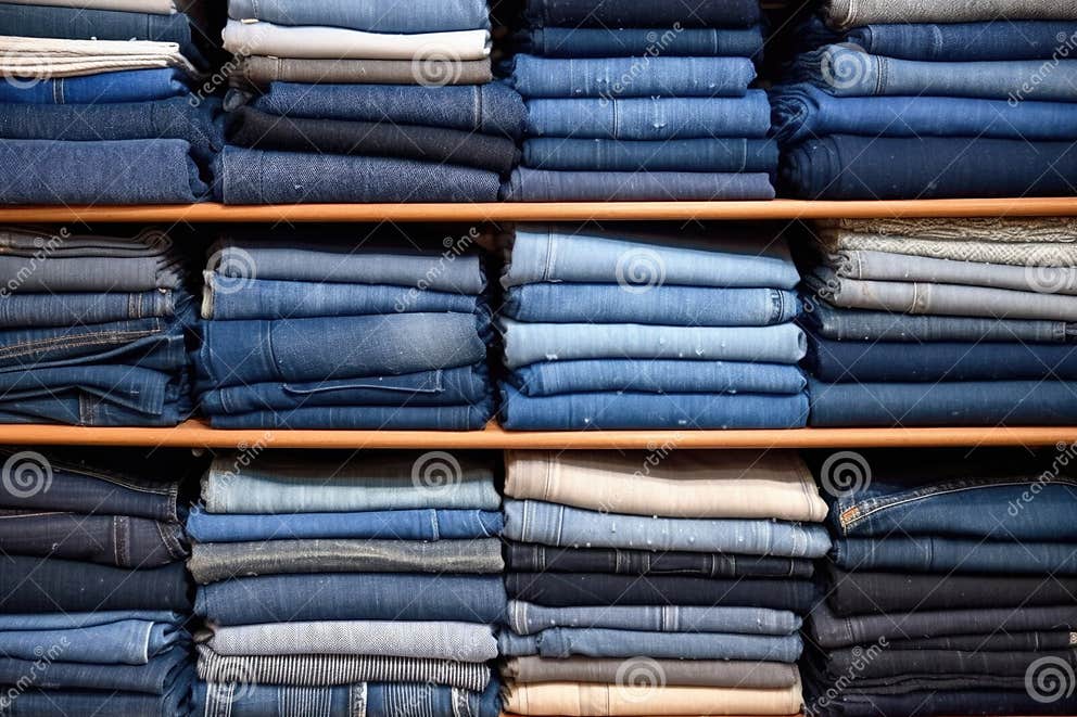 An Organized Display of Different Denim Textures Stock Illustration ...