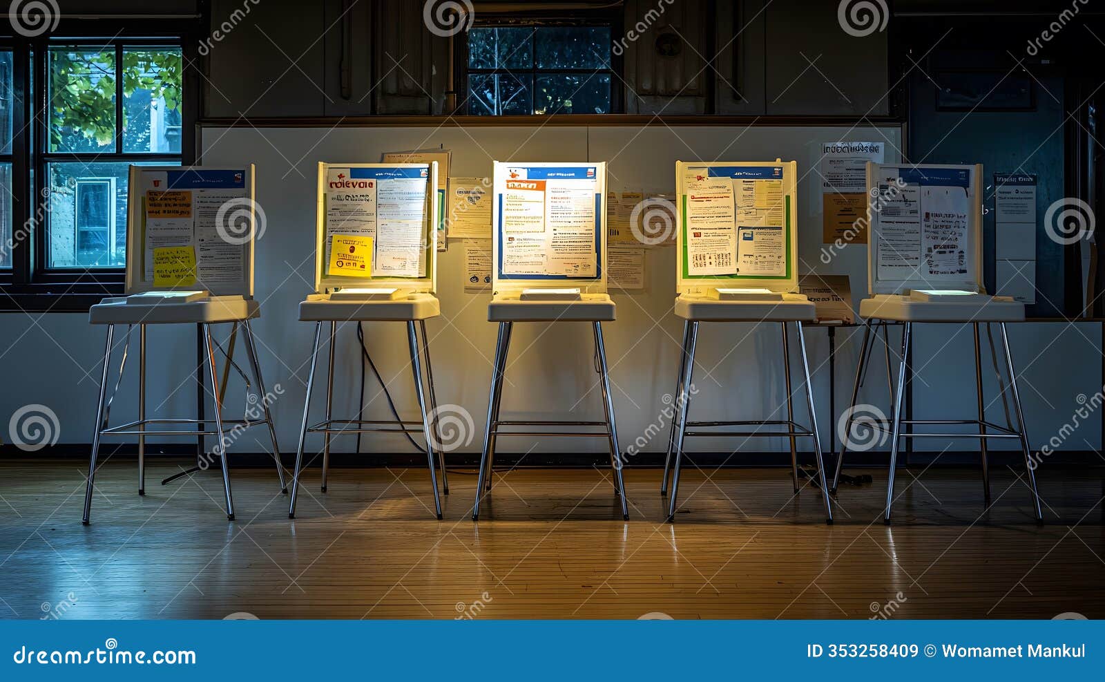 Organized Election Booth Setup Featuring Decision-Making Process with ...