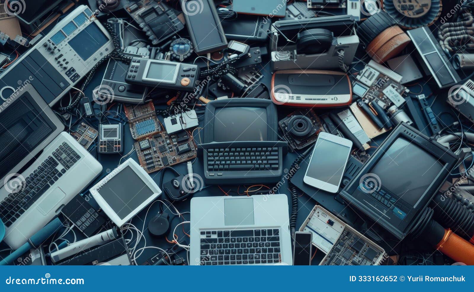 Organized Electronic Devices Ready for Recycling Showcasing an ...