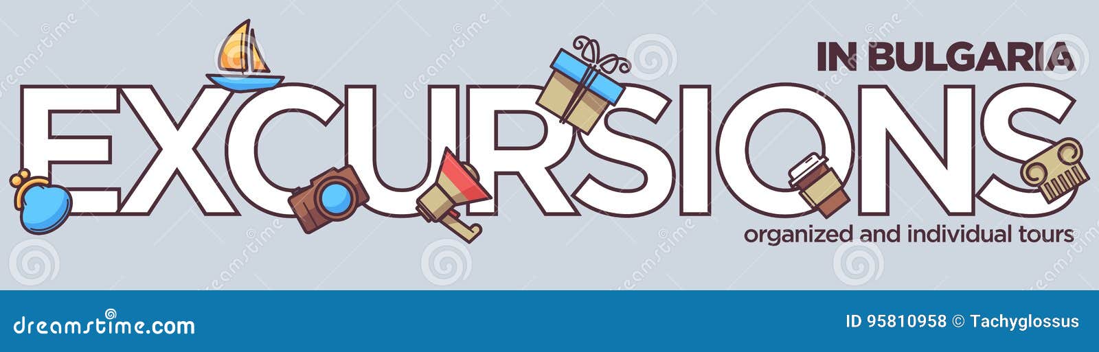 Organized Excursions, Vector Banner Stock Vector - Illustration of ...