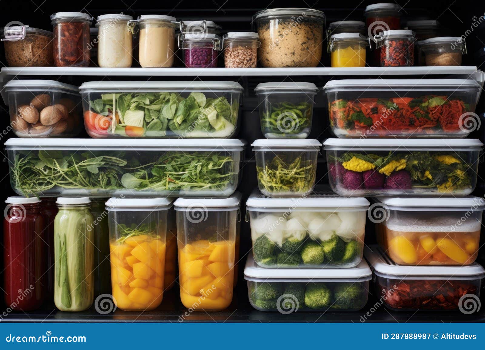 Organized Fridge with Labeled Meal Prep Containers and Ingredients ...