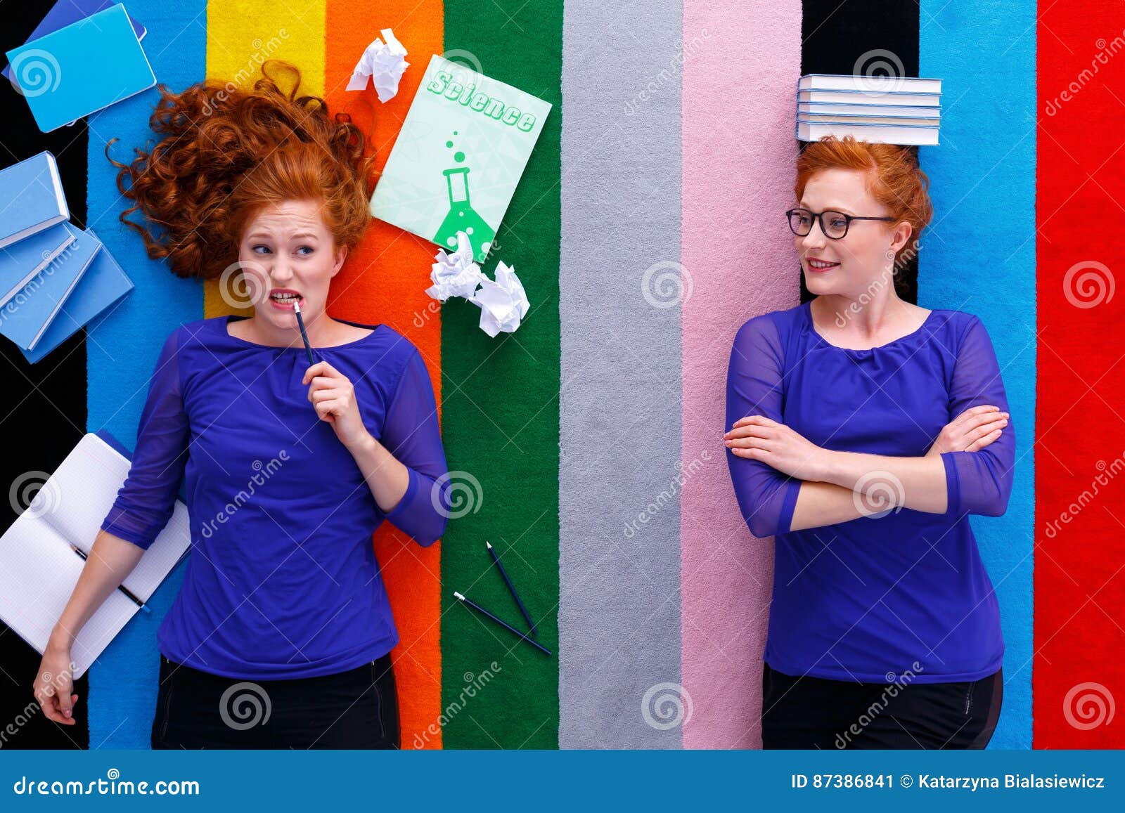 Organized and Incoherent Girls Stock Image - Image of learn, sisters ...