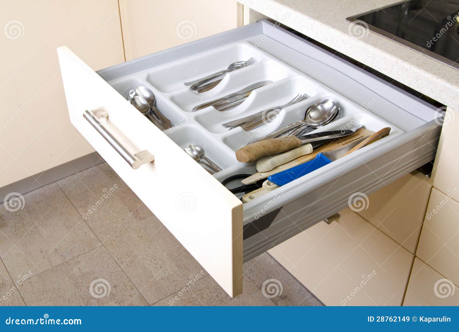 Kitchen Drawer With Full Extension Flush-mounted Slides With Push To ...