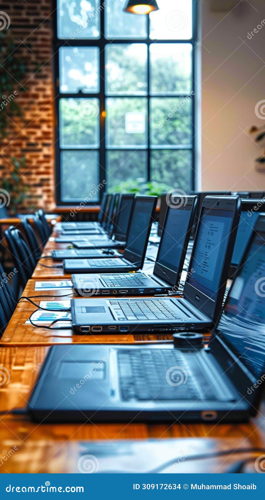 Organized Learning Environment Laptops Arranged Neatly in Training Room ...
